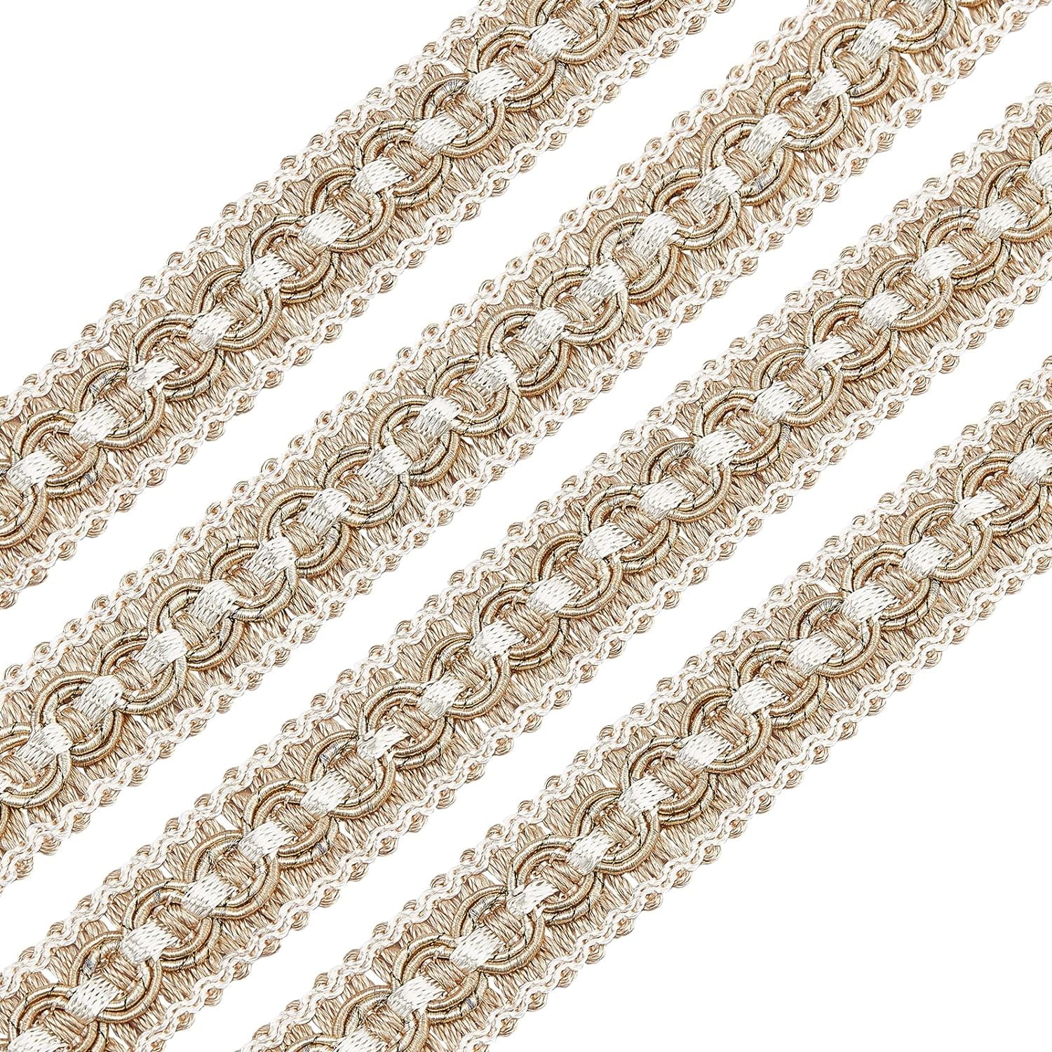 12.5 Yards 0.8 inch Light Brown Woven Braid Trim Handmade Polyester ...