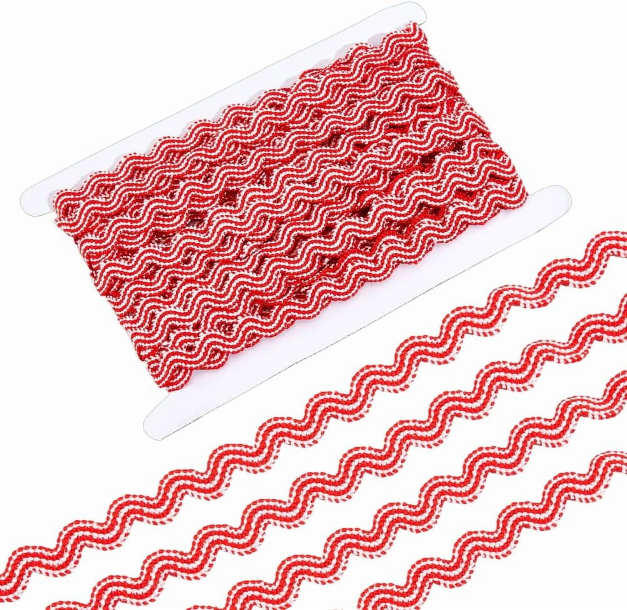 12.5 Yards 1/2 Inch Red Rick Rack Trim Polyester Wave Bending Fringe ...