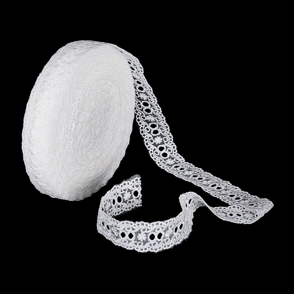 12.5 Yards Cotton Lace Ribbon Flower Trimming for Wedding Dress ...
