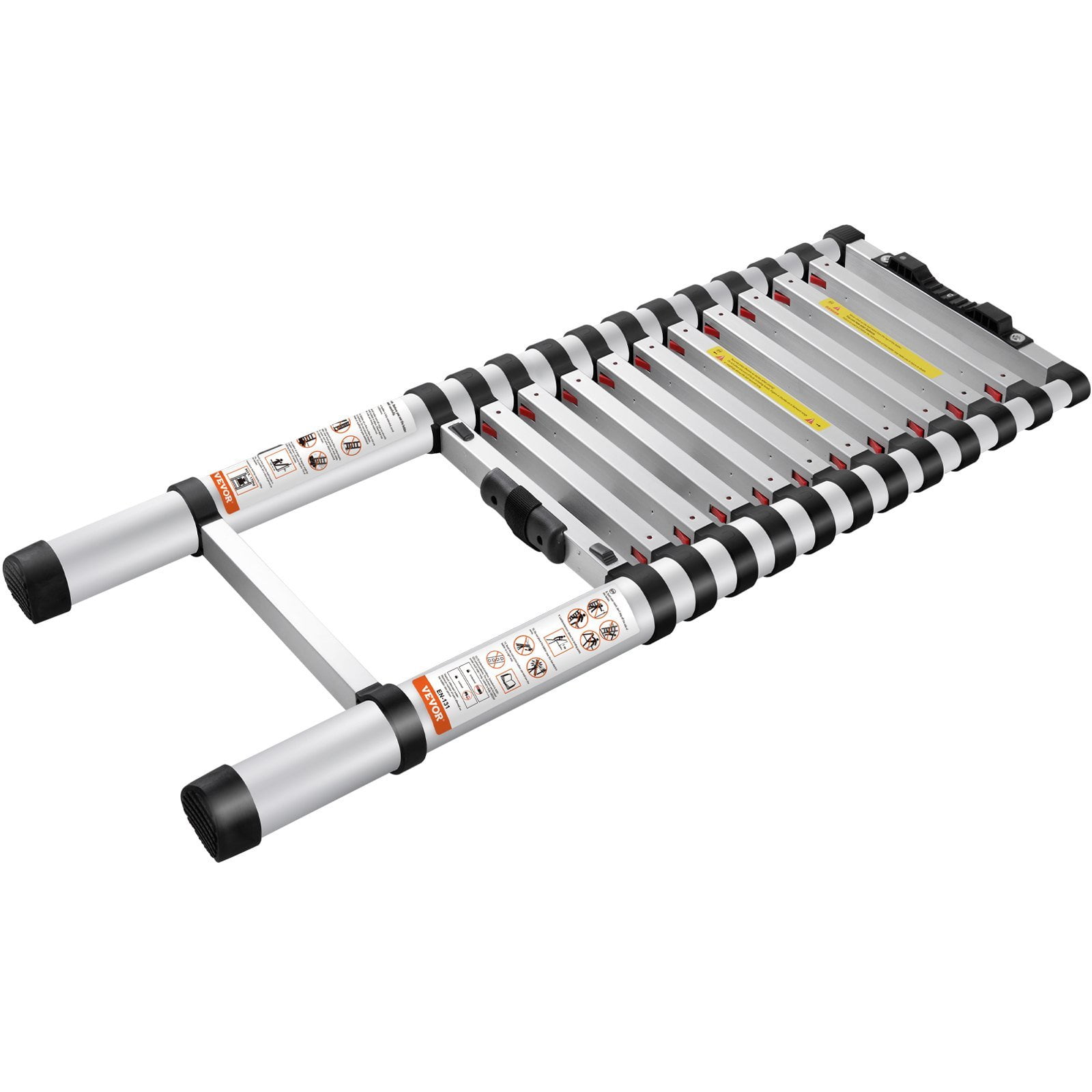 12.5 ft Telescoping Ladder Aluminum Extension Step Multi-purpose ...