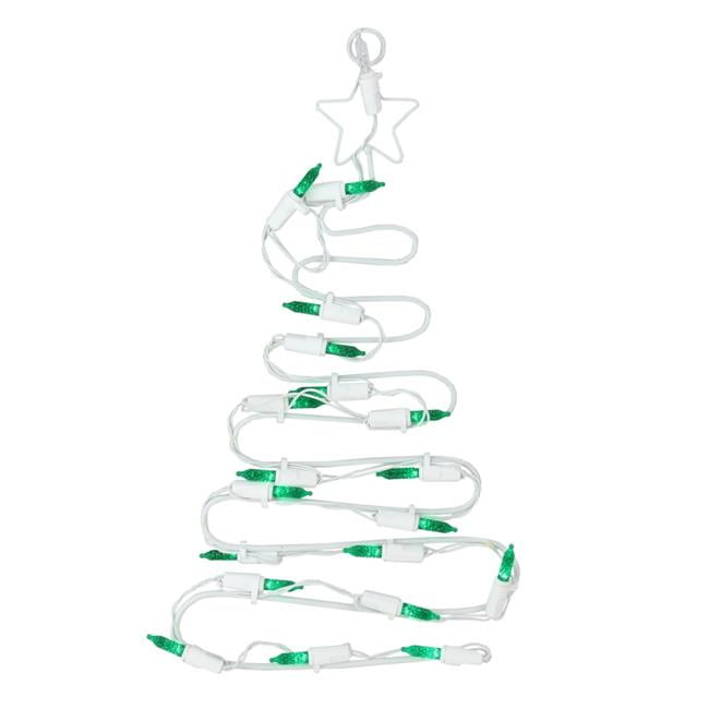 12.5 in. Battery Operated LED Lighted Christmas Tree Window Silhouette ...