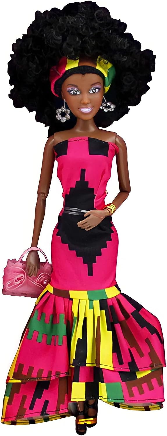 12.5 inch African Black Dolls Set With Nice Dress - Walmart.com