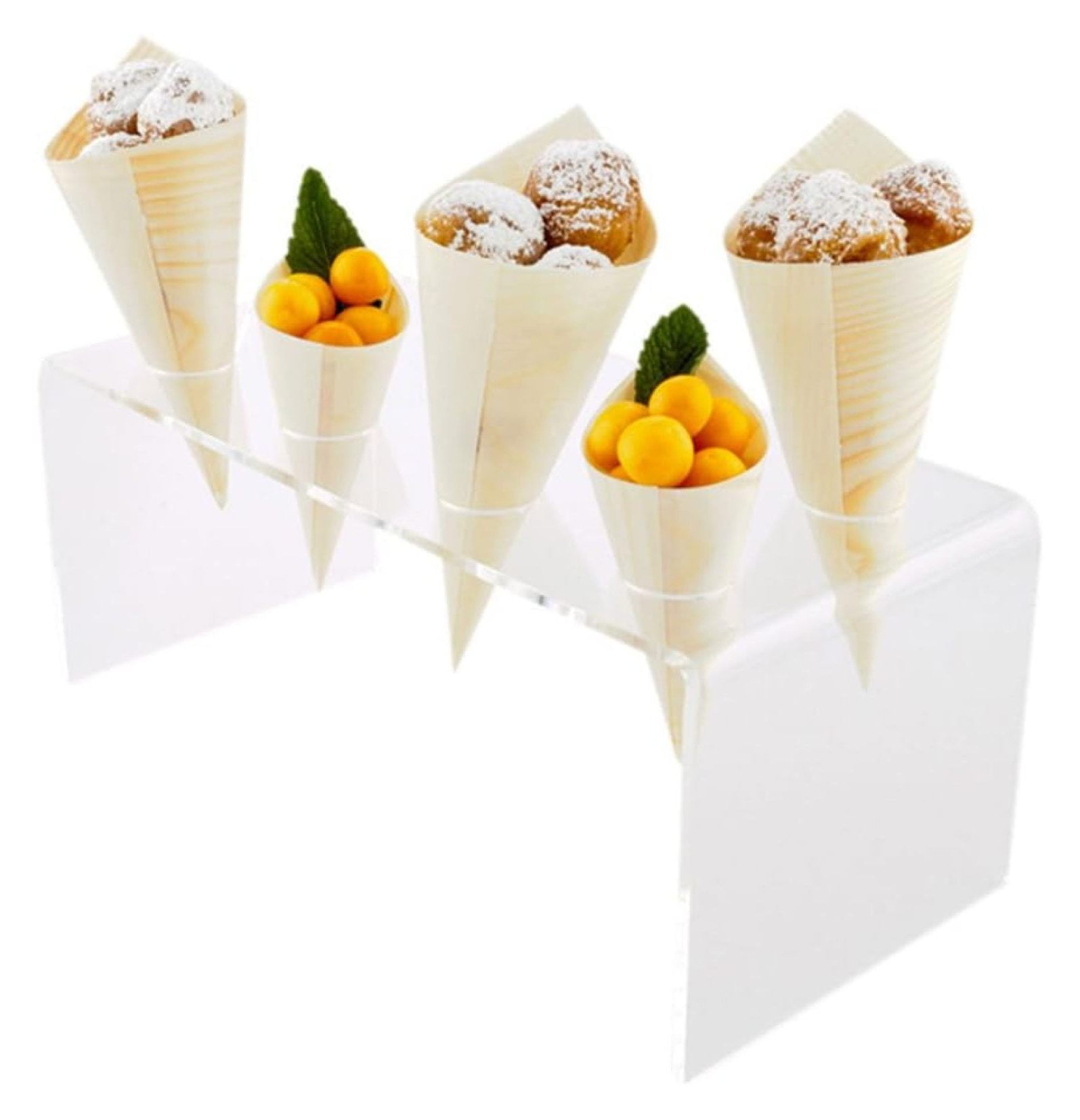 12.5-inch Clear Plastic Food Cone and Sushi Hand Roll Display Stand ...