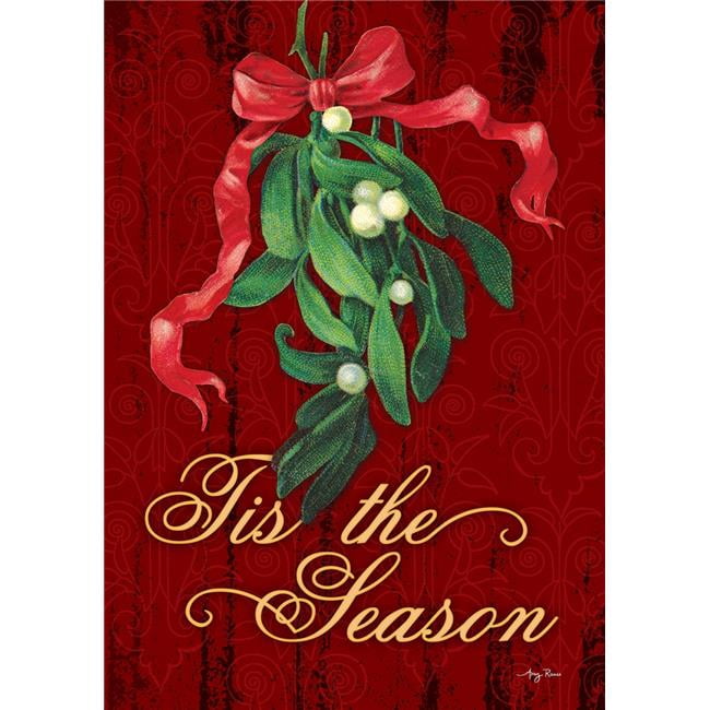 12.5 x 18 in. Tis the Season Mistletoe Garden Flag - Walmart.com