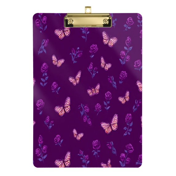 12.5" x 9" Acrylic Clipboard with Gold Clip & Retractable Hook for ...