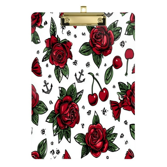 12.5" x 9" Acrylic Clipboard with Gold Clip & Retractable Hook for ...