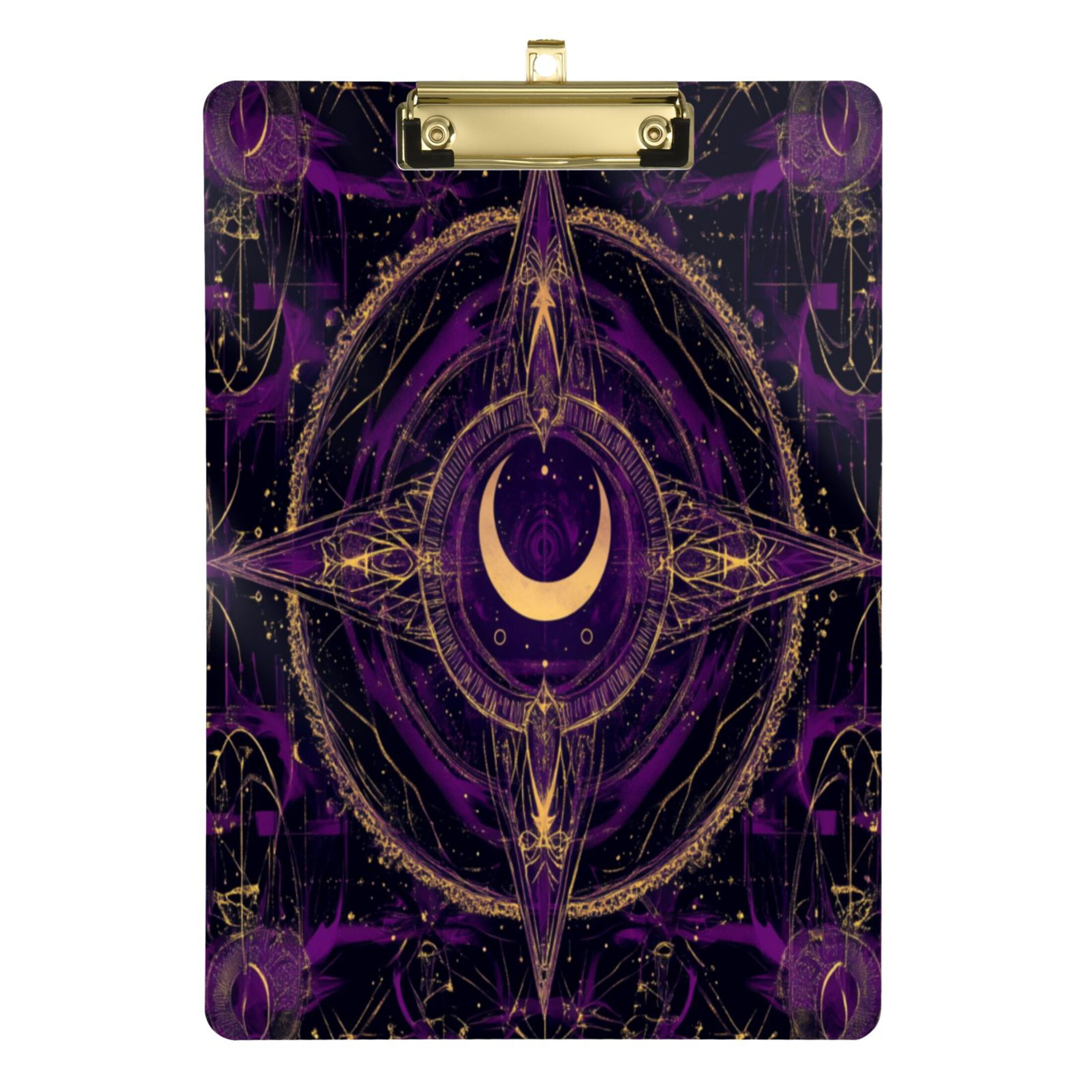 12.5" x 9" Acrylic Clipboard with Gold Metal Clip Office and Classroom ...