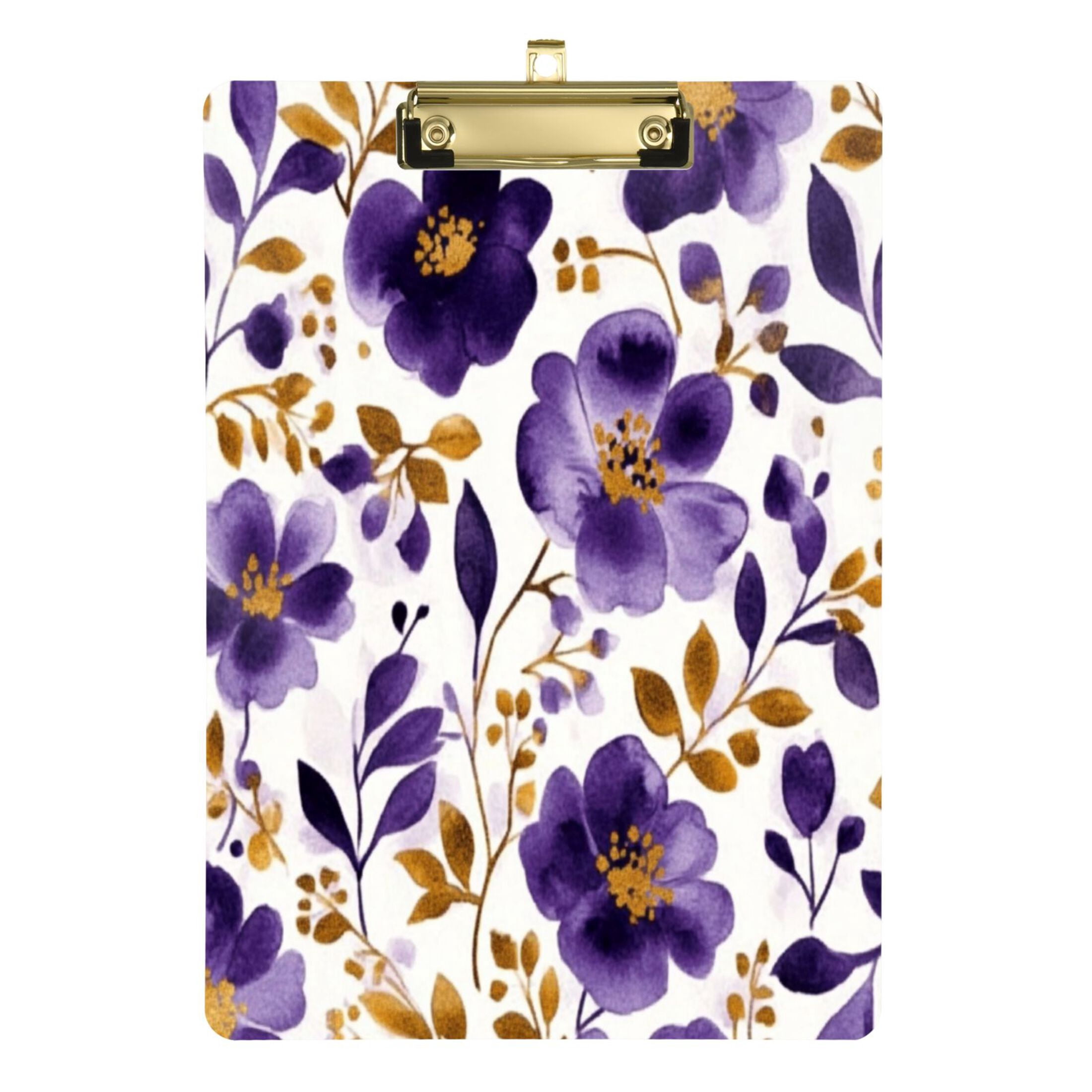 12.5" x 9" Acrylic Clipboard with Gold Metal Clip Office and Classroom ...