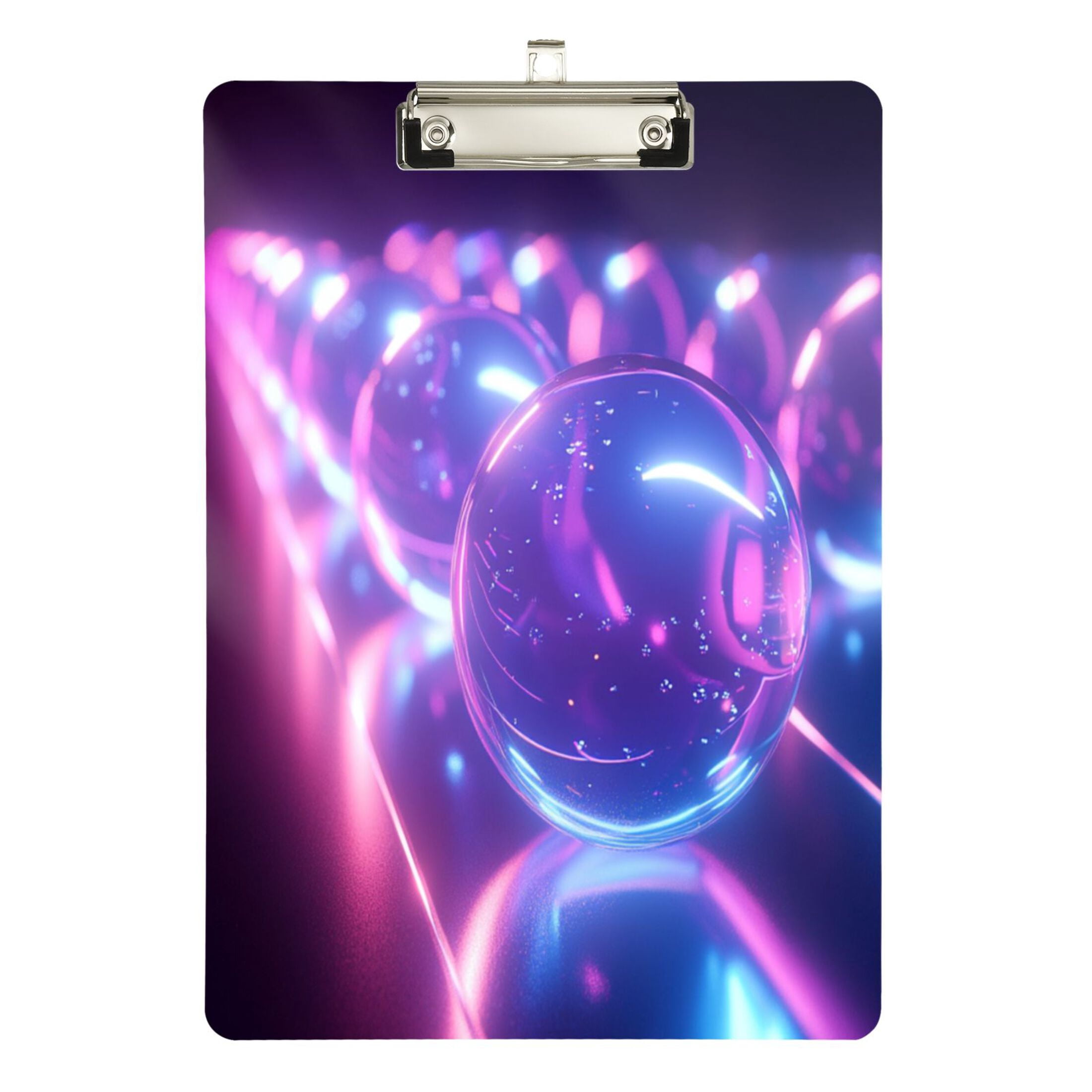12.5" x 9" Acrylic Clipboard with Silver Metal Clip Office and ...
