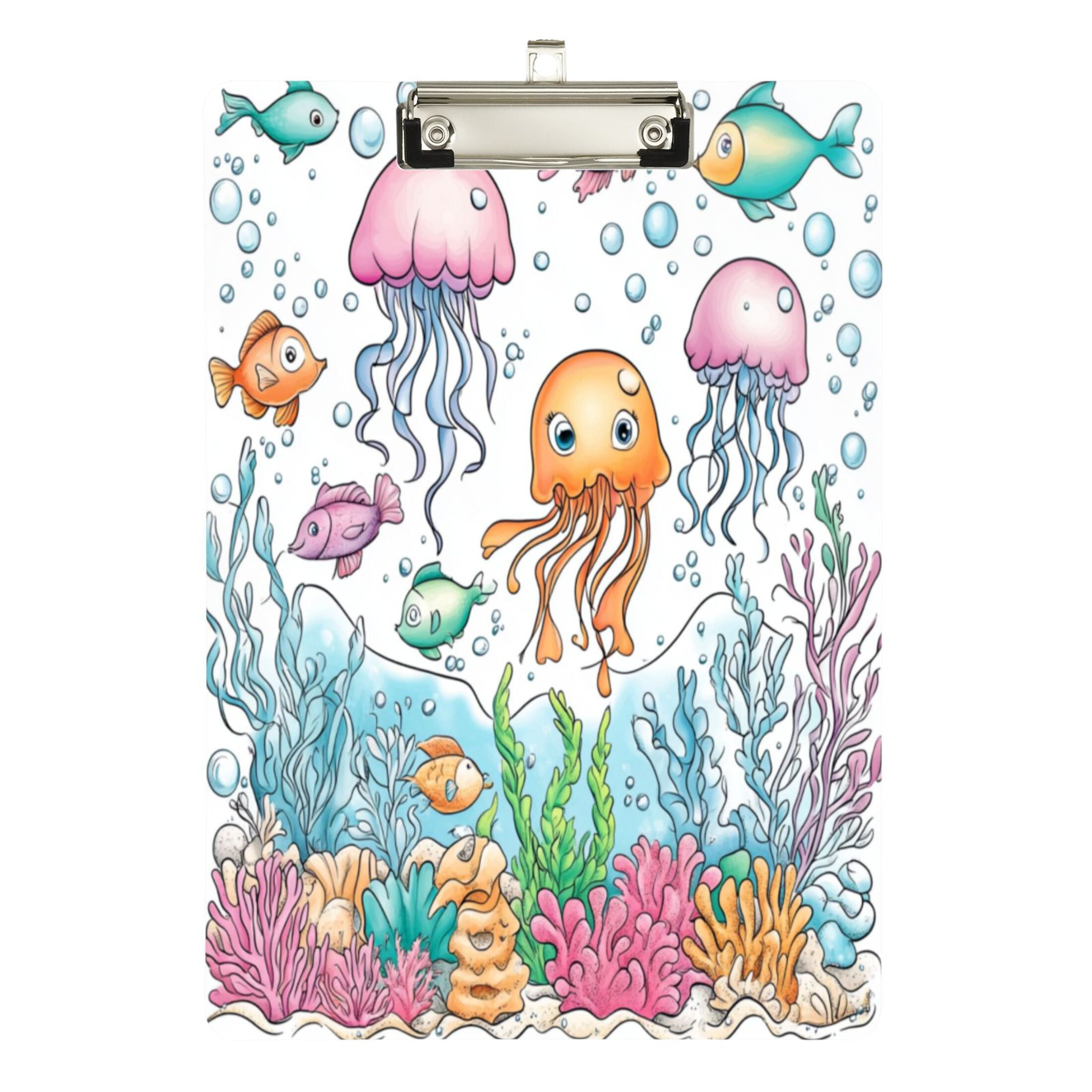 12.5" x 9" Acrylic Clipboard with Silver Metal Clip Office and ...