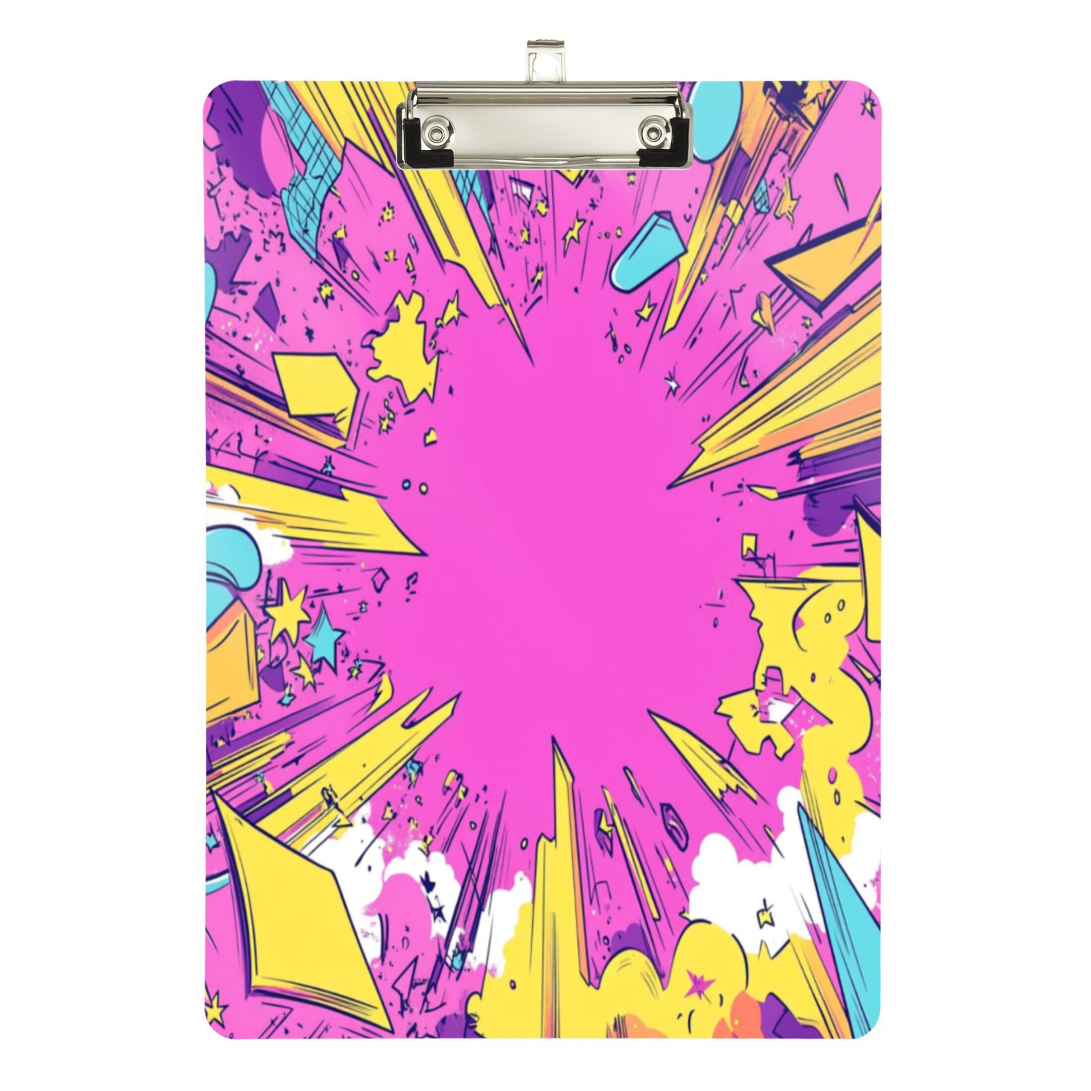12.5" x 9" Acrylic Clipboard with Silver Metal Clip Office and ...