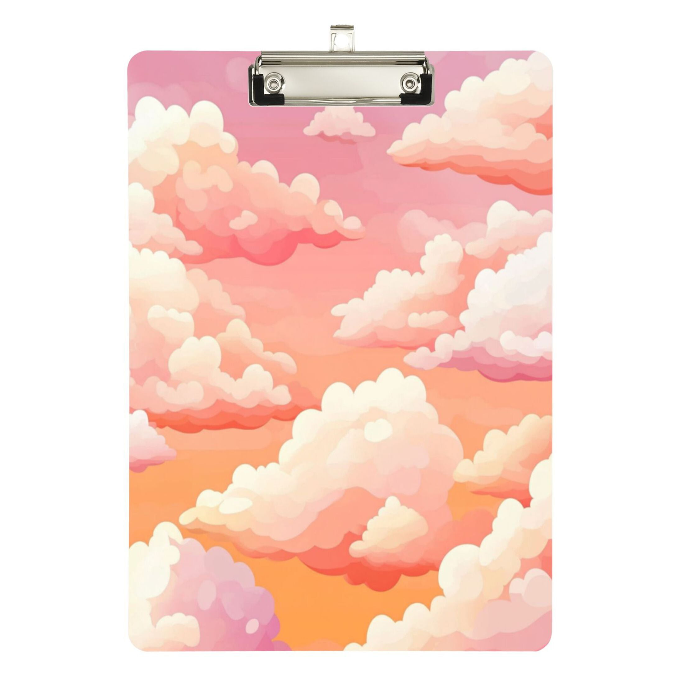 12.5" x 9" Acrylic Clipboard with Silver Metal Clip Office and Classroom Essential Orange Sky ...