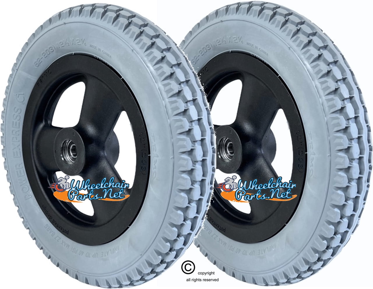 12.5"x2.25" FLAT FREE Wheel & Tire Assembly. Sold as Pair - Walmart.com