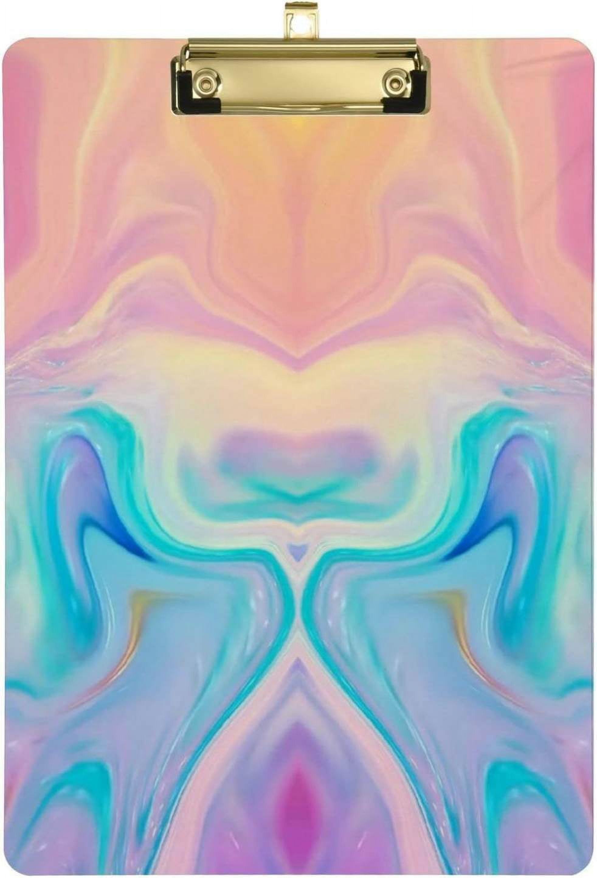 12.5"x9" Abstract Marble Rainbow Clipboards, Standard A4 Letter Size ...