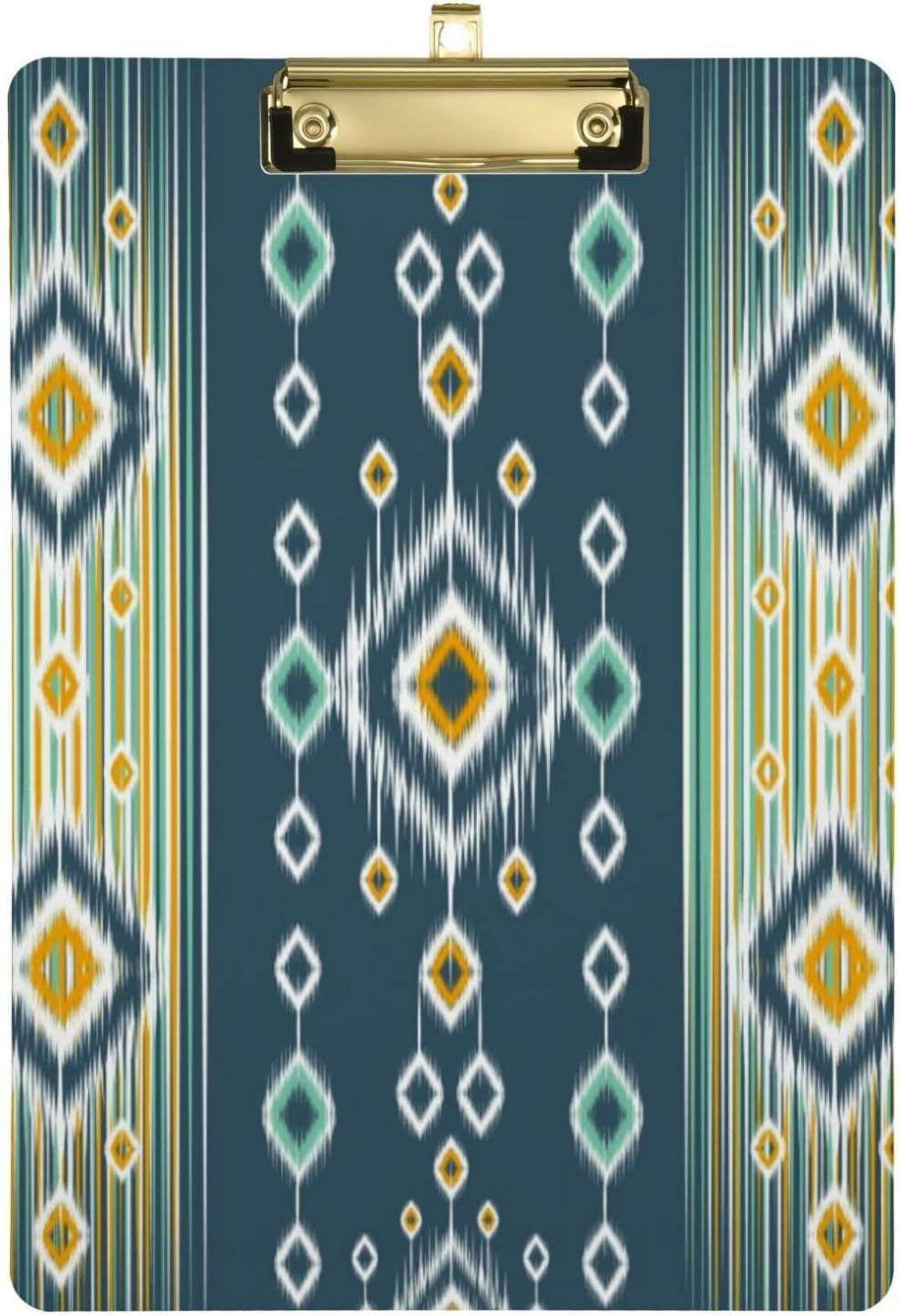 12.5"x9" Aztec Ikat Pattern Clipboards, Standard A4 Letter Size Nursing ...