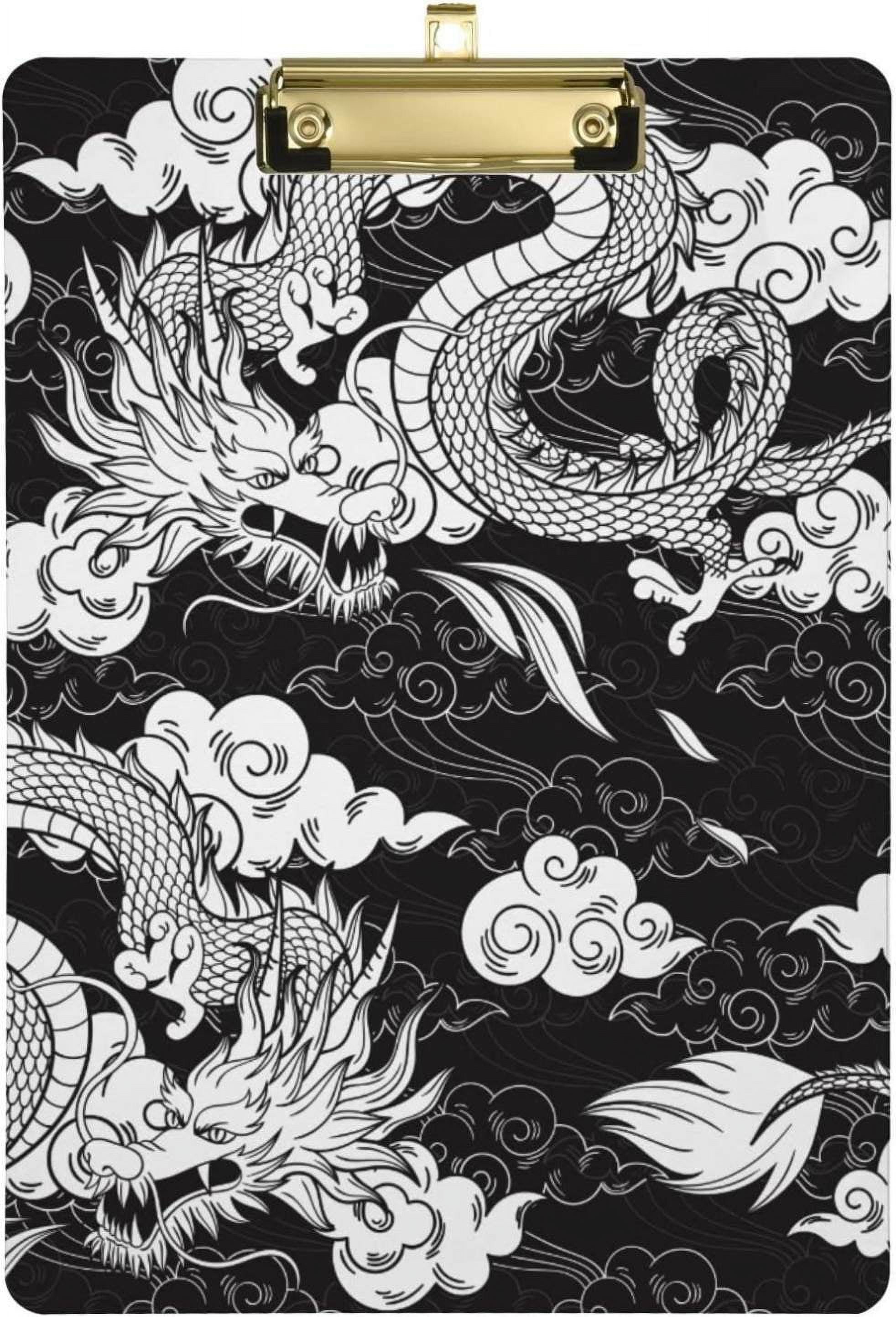 12.5"x9" Black Dragon Clipboards, Standard A4 Letter Size Nursing ...