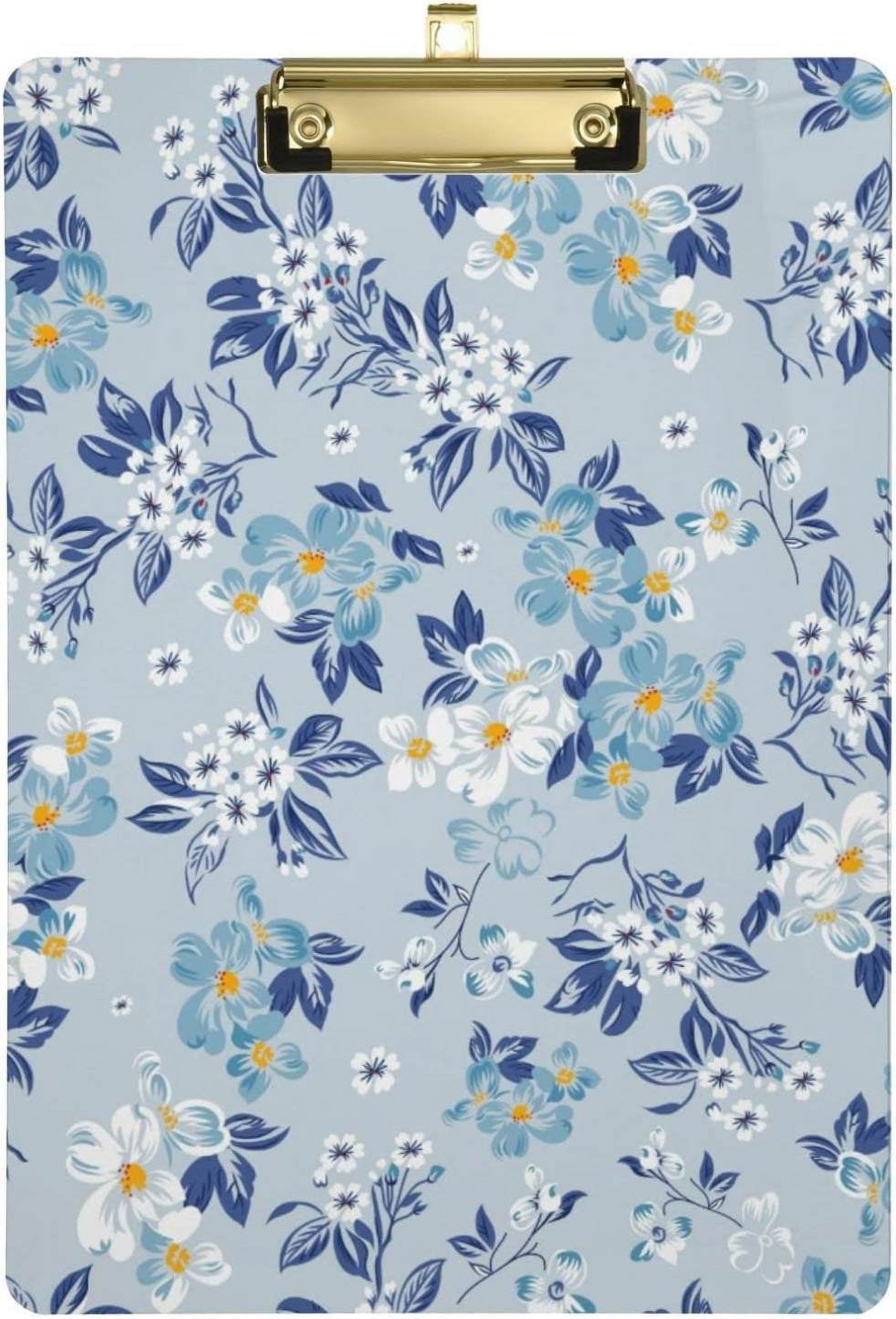 12.5"x9" Blue Floral Clipboards, Standard A4 Letter Size Nursing ...