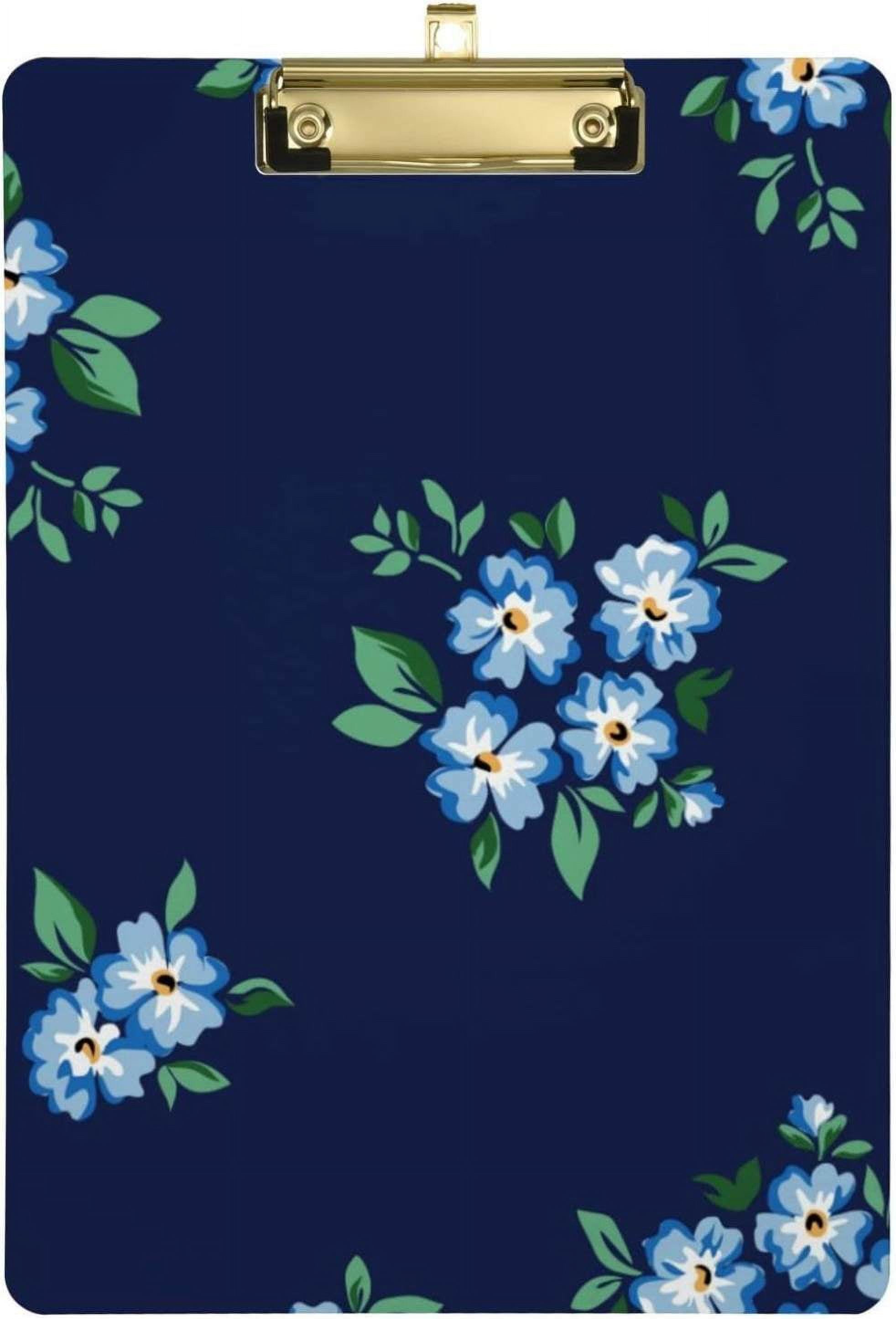 12.5"x9" Blue Flowers Clipboards, Standard A4 Letter Size Nursing ...
