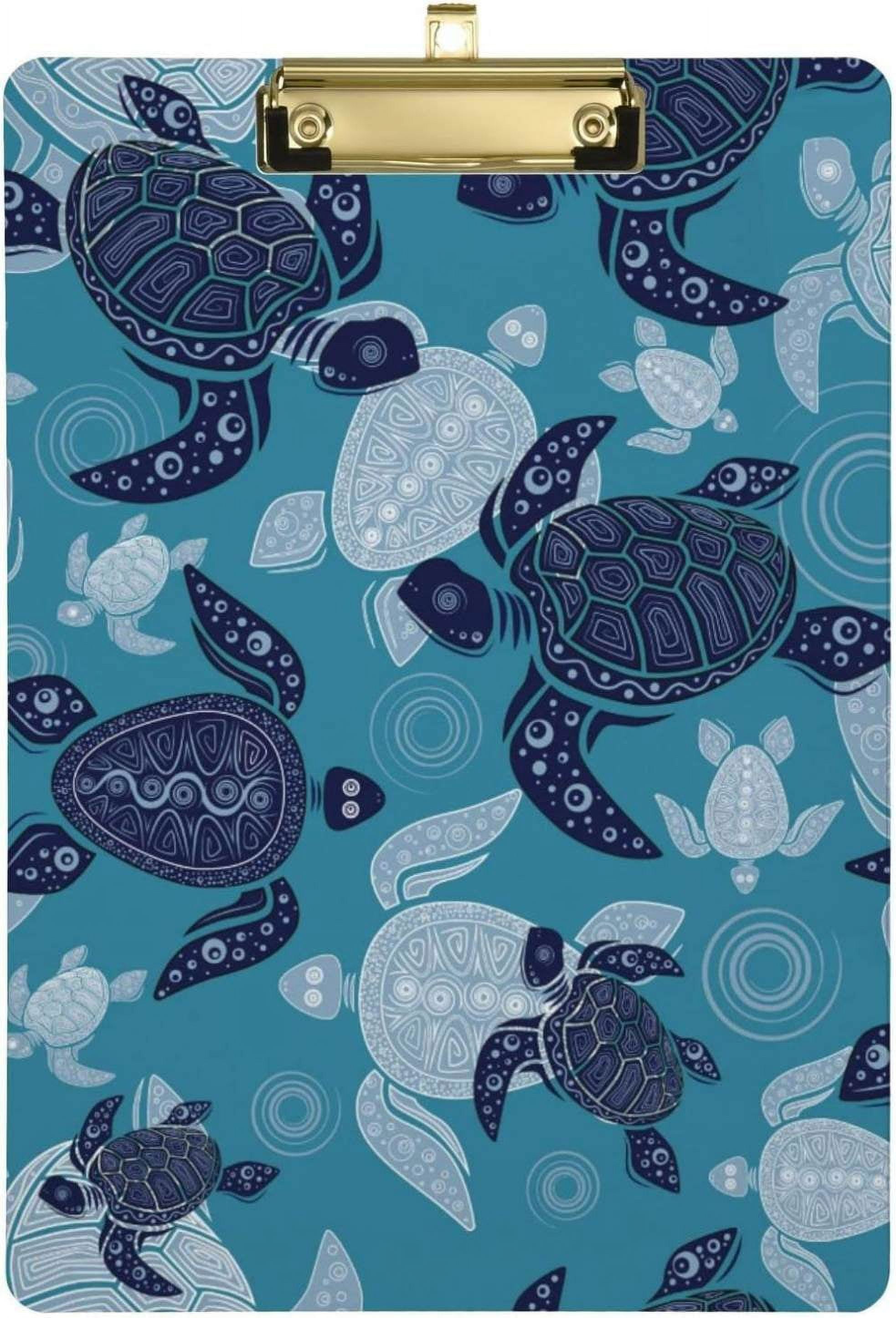 12.5"x9" Blue and White Turtle Clipboards, Standard A4 Letter Size ...