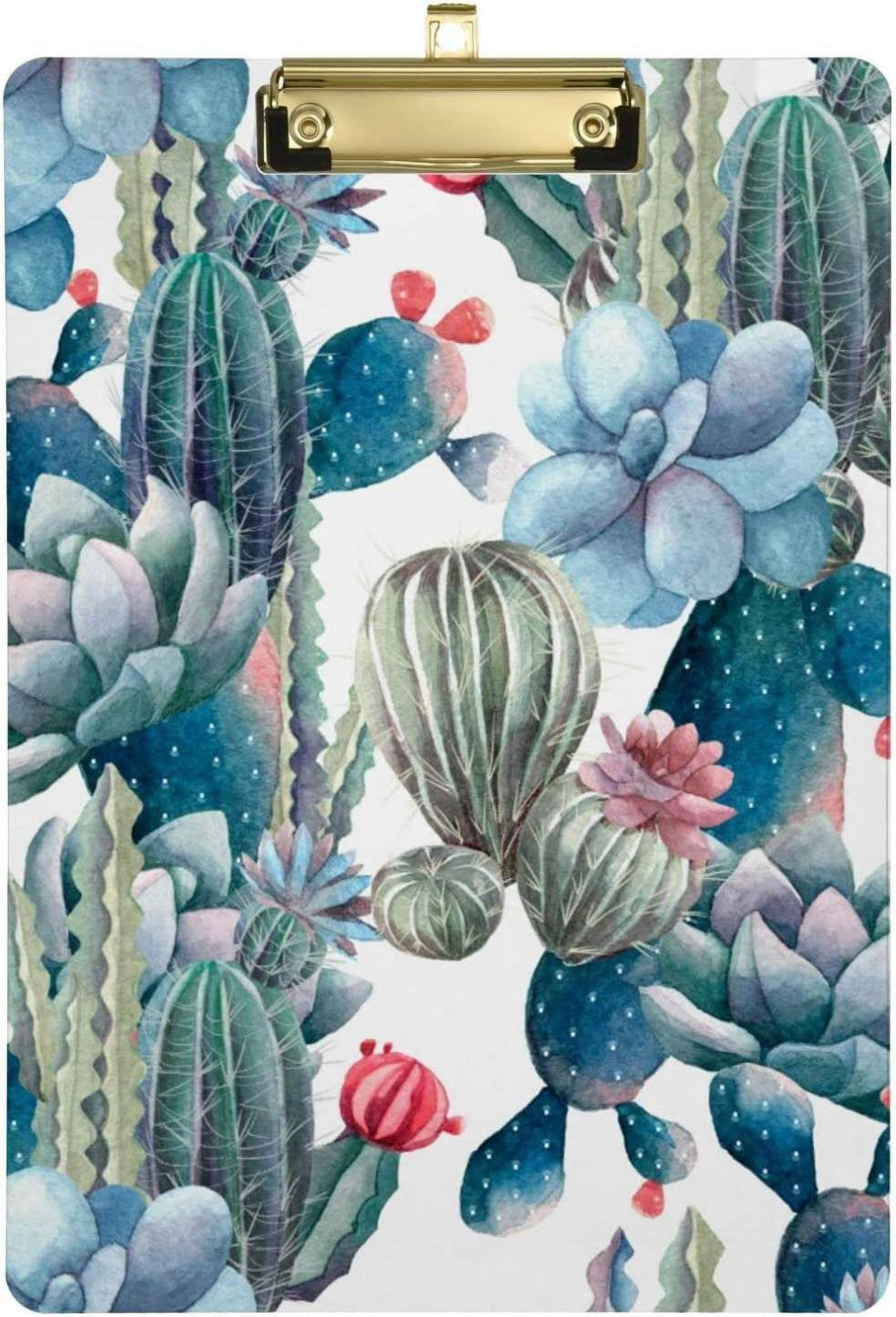12.5"x9" Cactus Pattern Clipboards, Standard A4 Letter Size Nursing ...