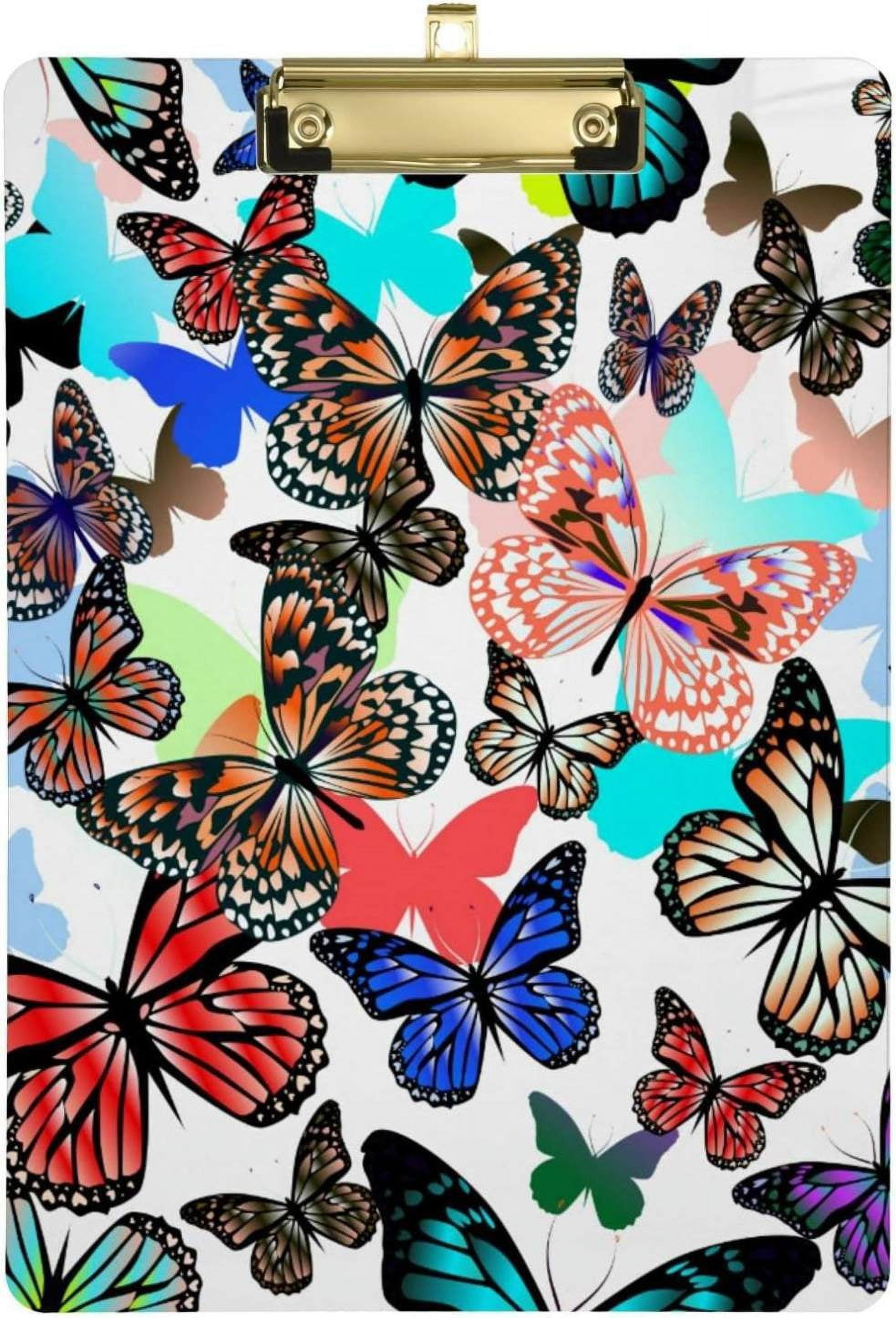 12.5"x9" Colorful Butterfly Clipboards, Standard A4 Letter Size Nursing ...