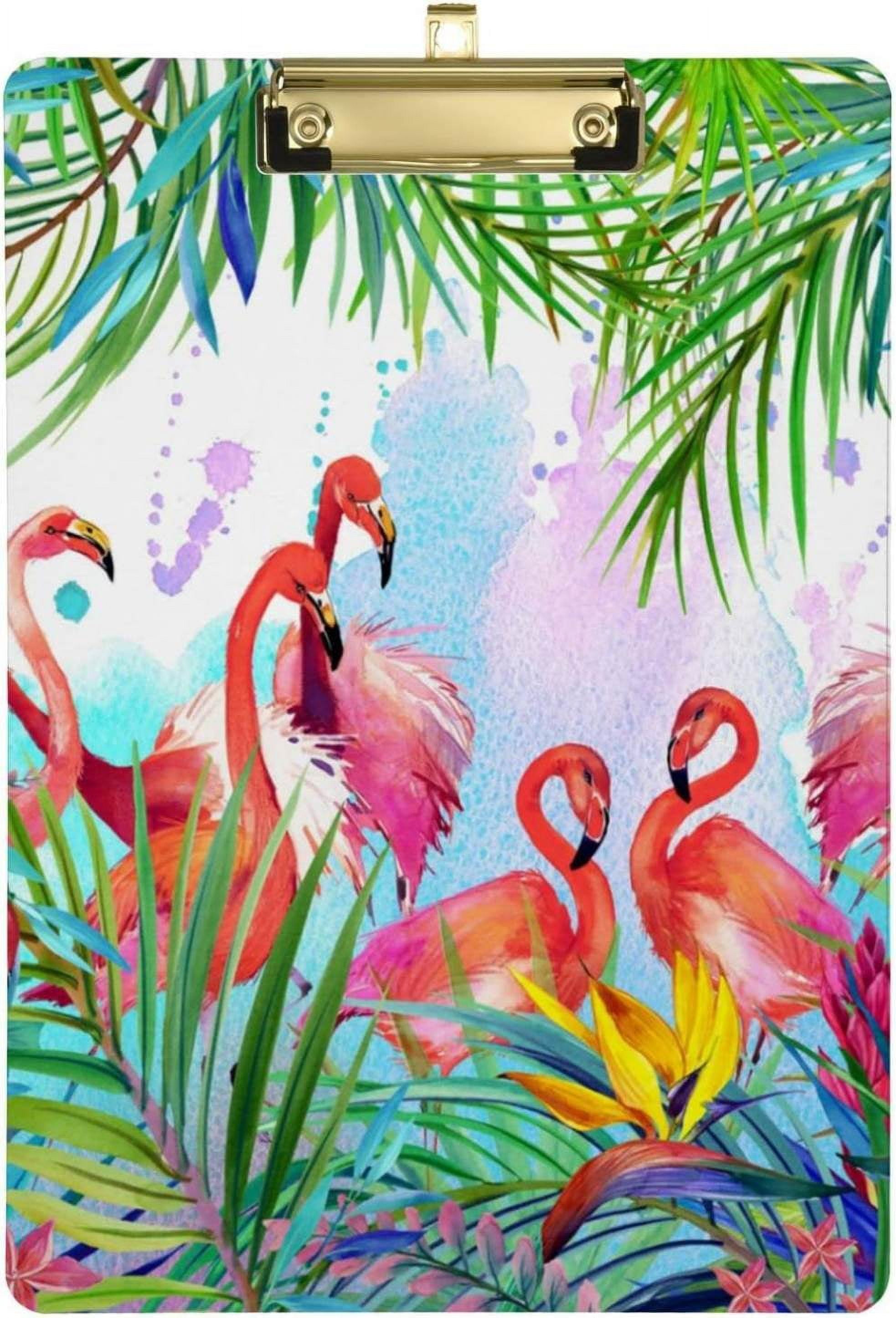 12.5"x9" Colorful Flamingo Clipboards, Standard A4 Letter Size Nursing ...