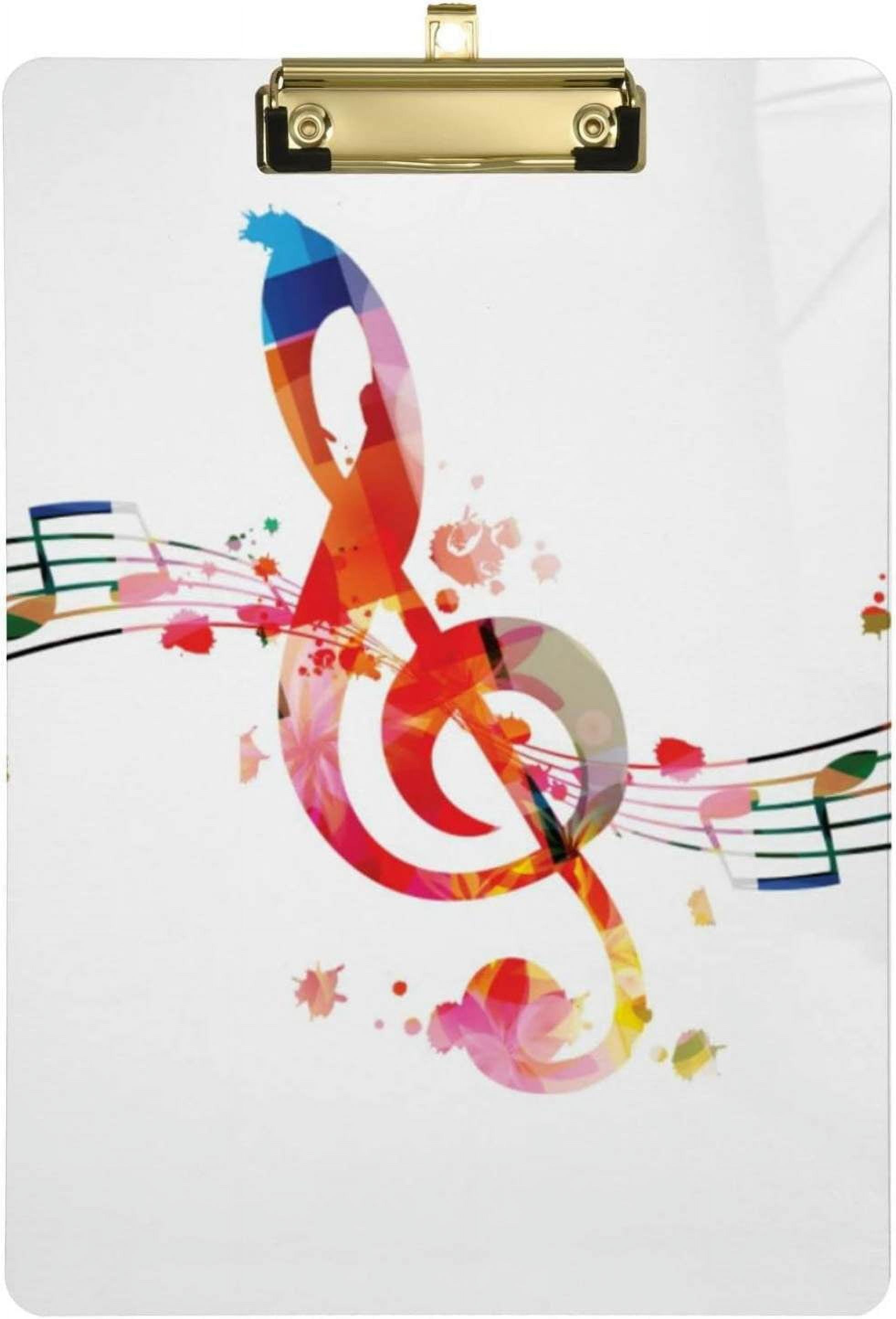 12.5"x9" Colorful Music Notes Clipboards, Standard A4 Letter Size ...