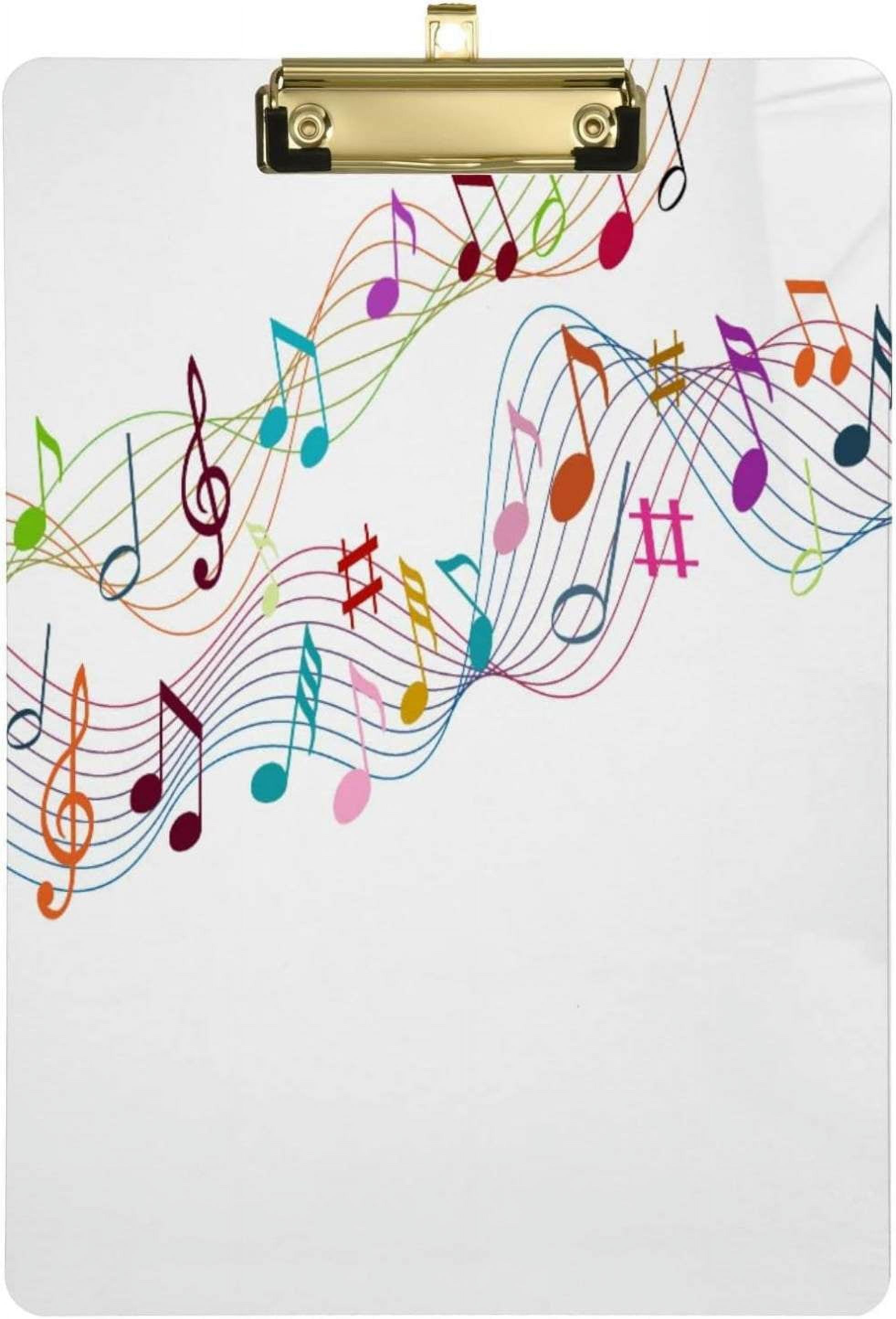12.5"x9" Colorful Musical Notes Clipboards, Standard A4 Letter Size ...