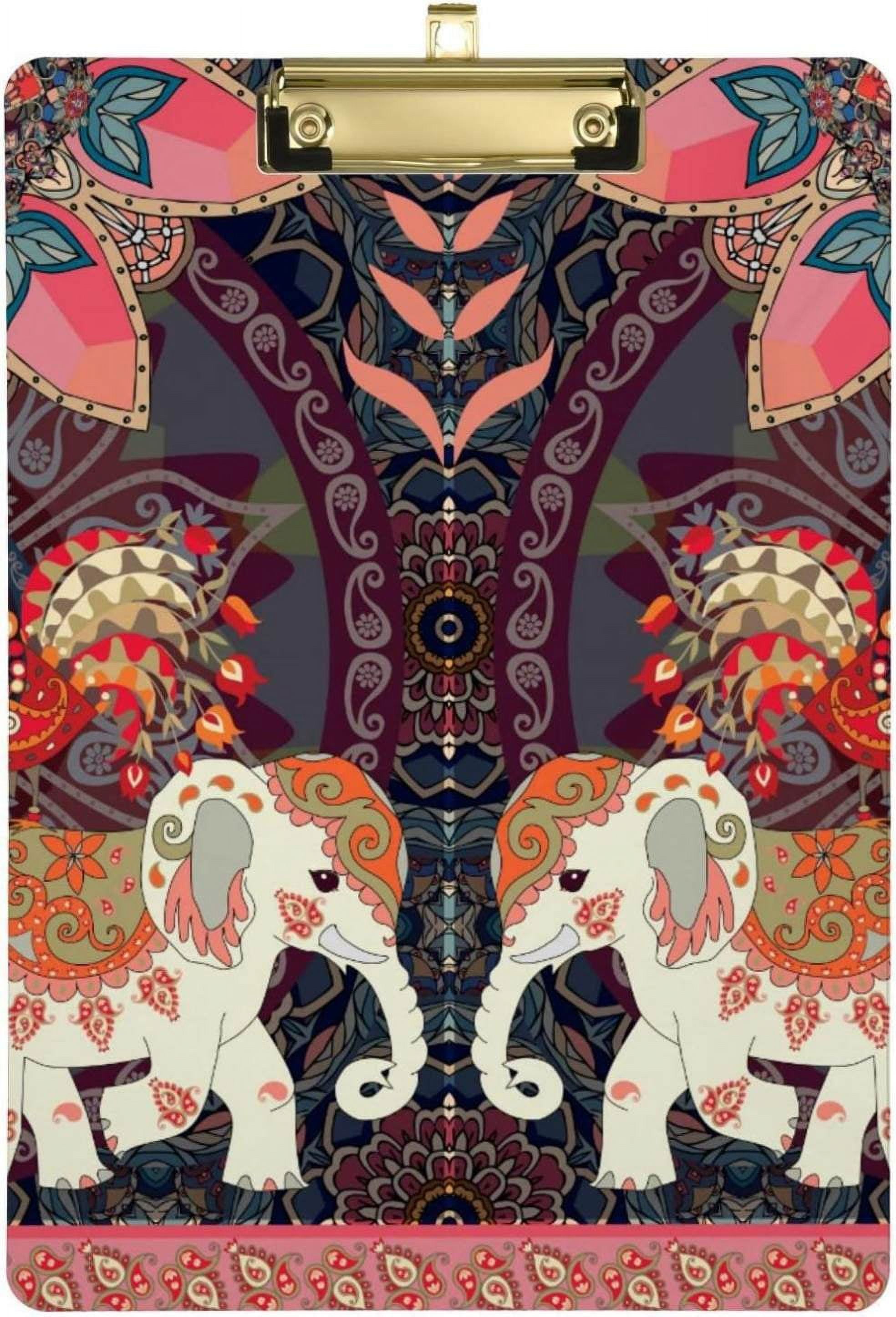 12.5"x9" Cute Elephant Pattern Clipboards, Standard A4 Letter Size ...