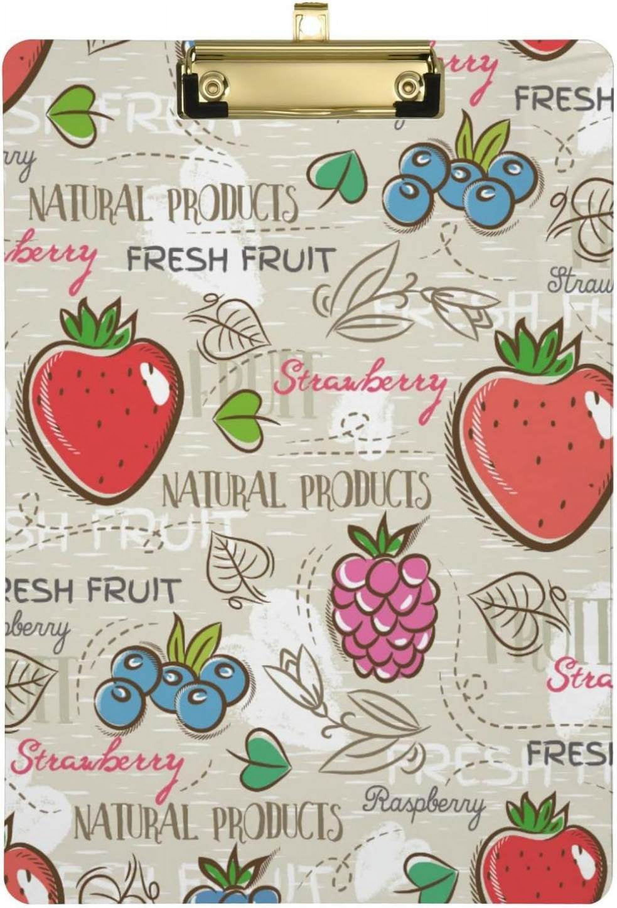 12.5"x9" Cute Strawberry Clipboards, Standard A4 Letter Size Nursing ...