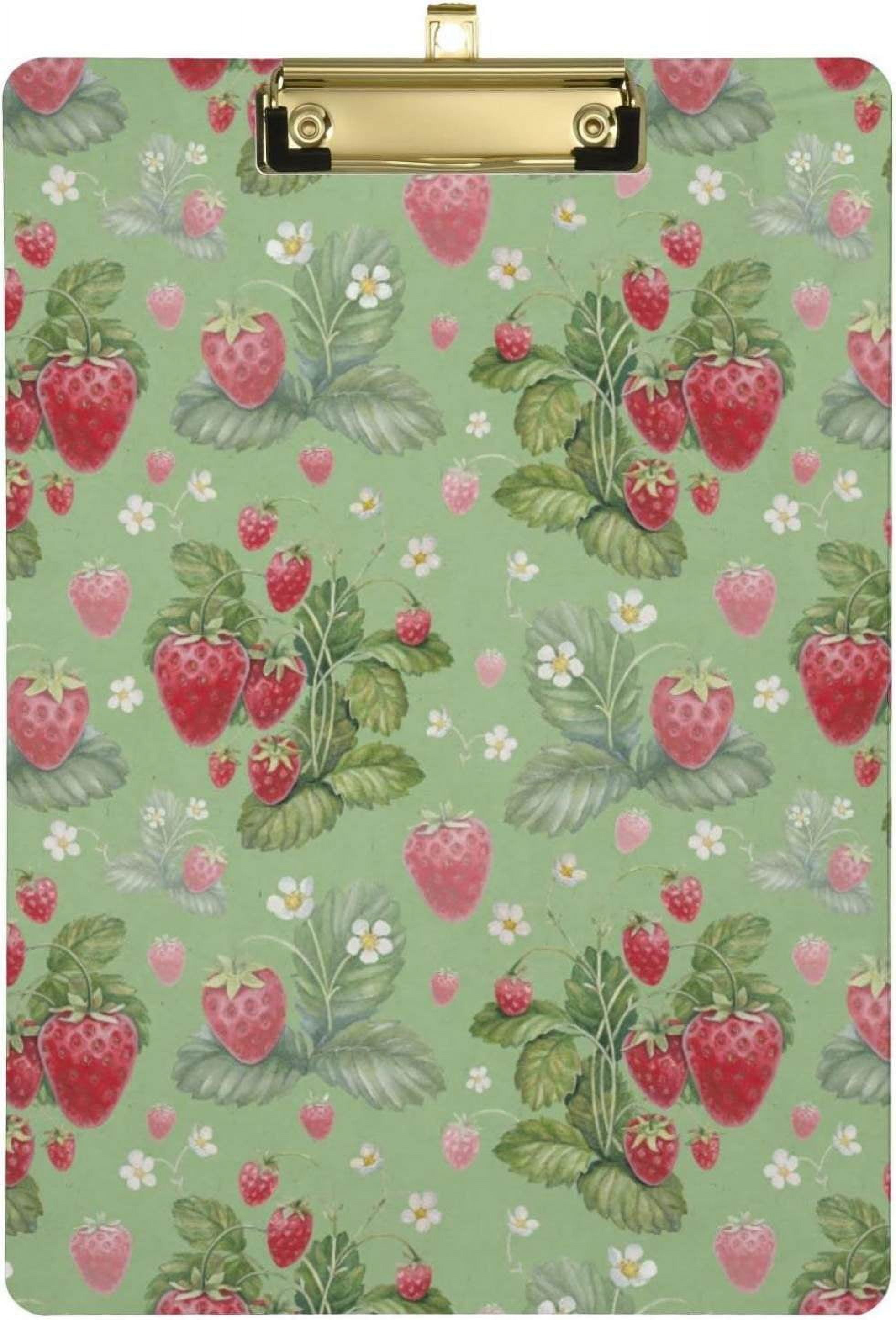 12.5"x9" Cute Strawberry Clipboards, Standard A4 Letter Size Nursing ...