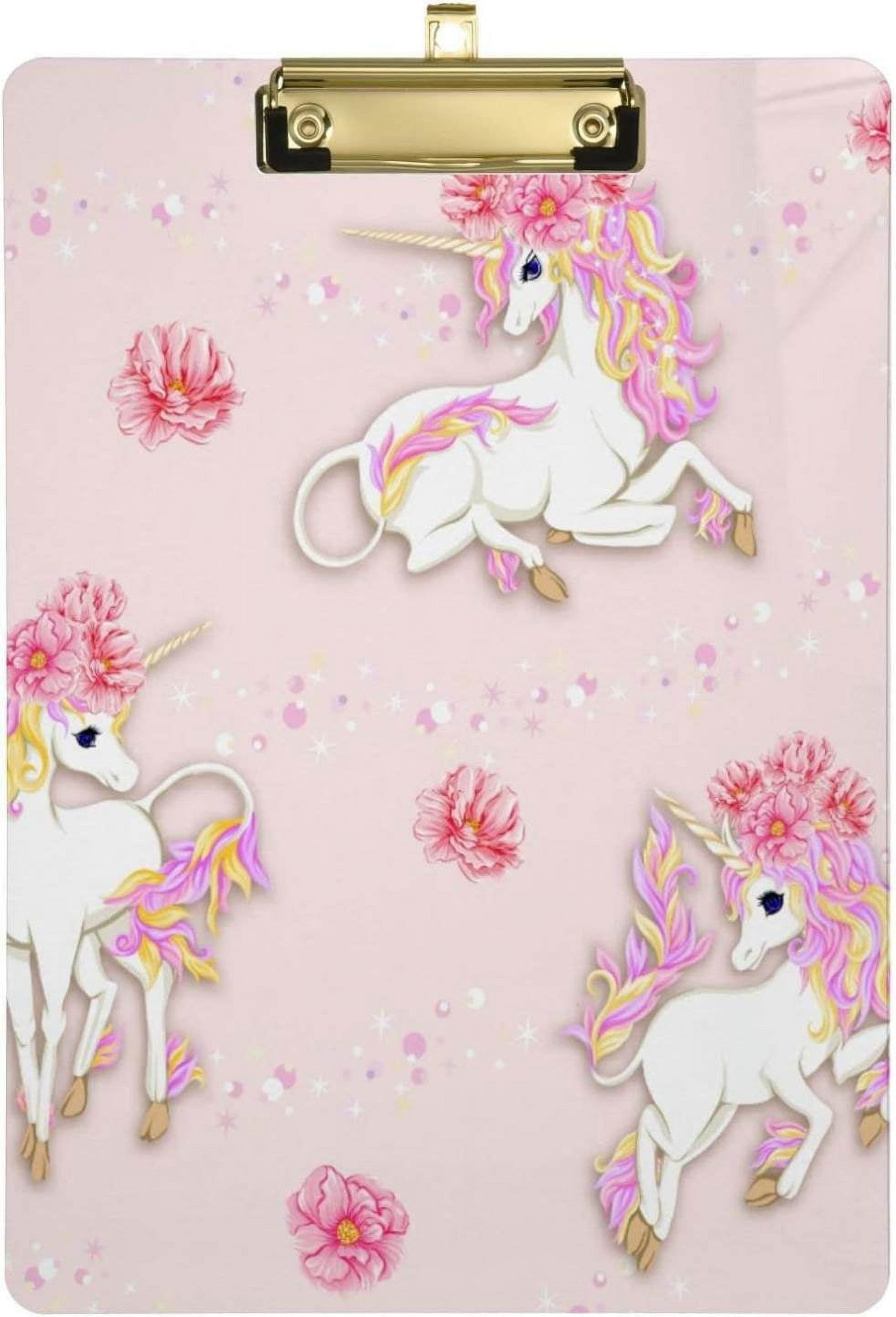 12.5"x9" Cute Unicorn Clipboards, Standard A4 Letter Size Nursing ...
