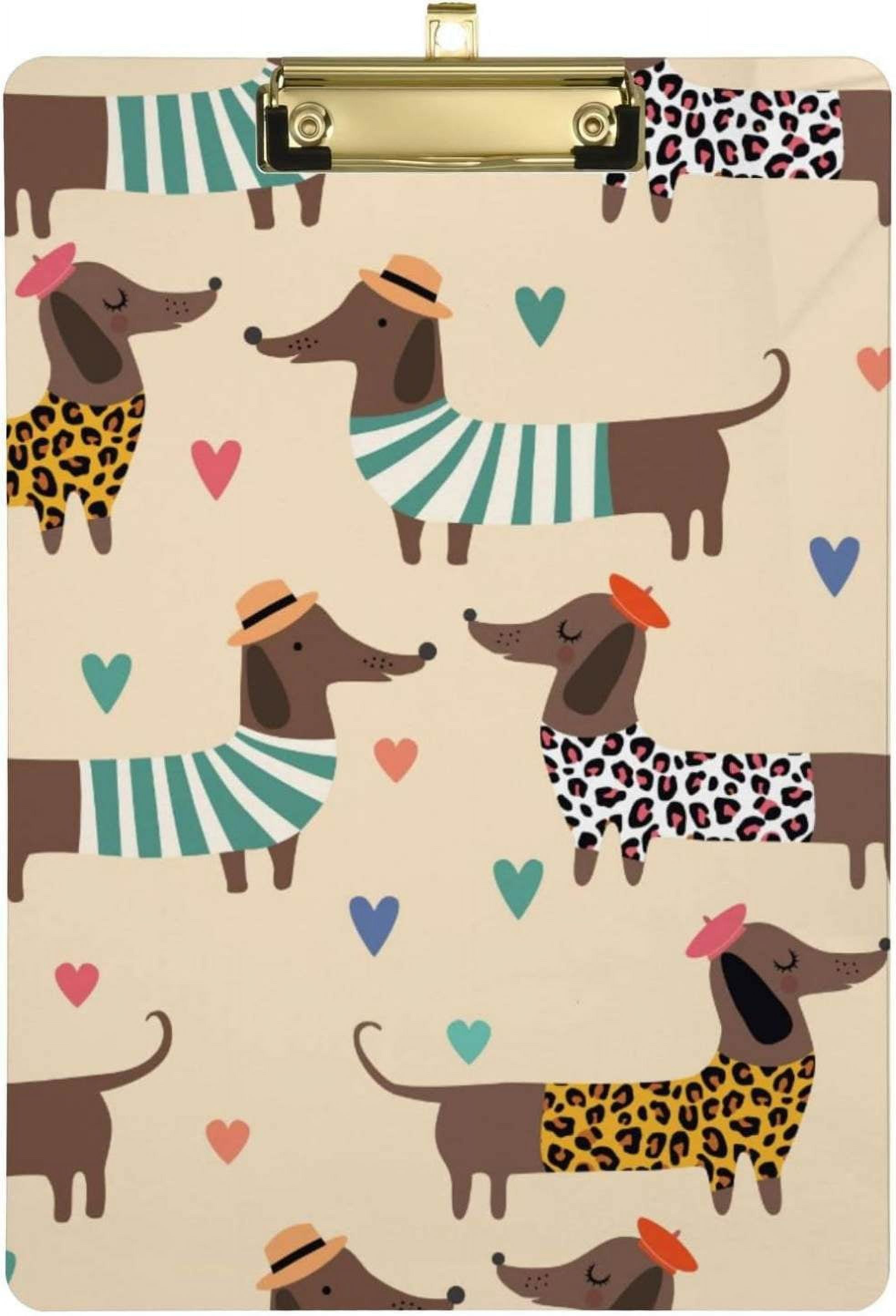 12.5"x9" Dachshund Dog Clipboards, Standard A4 Letter Size Nursing ...