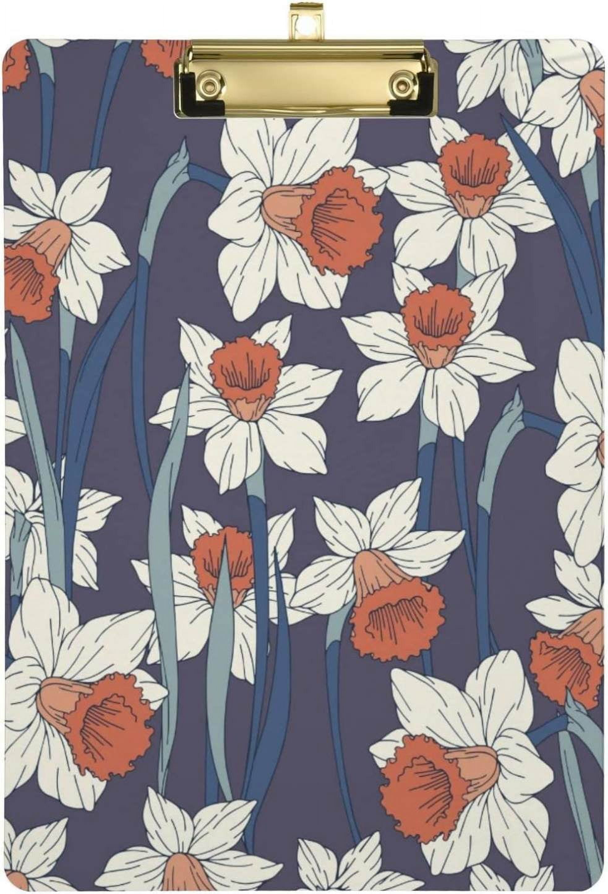 12.5"x9" Daffodils Flower Clipboards, Standard A4 Letter Size Nursing ...