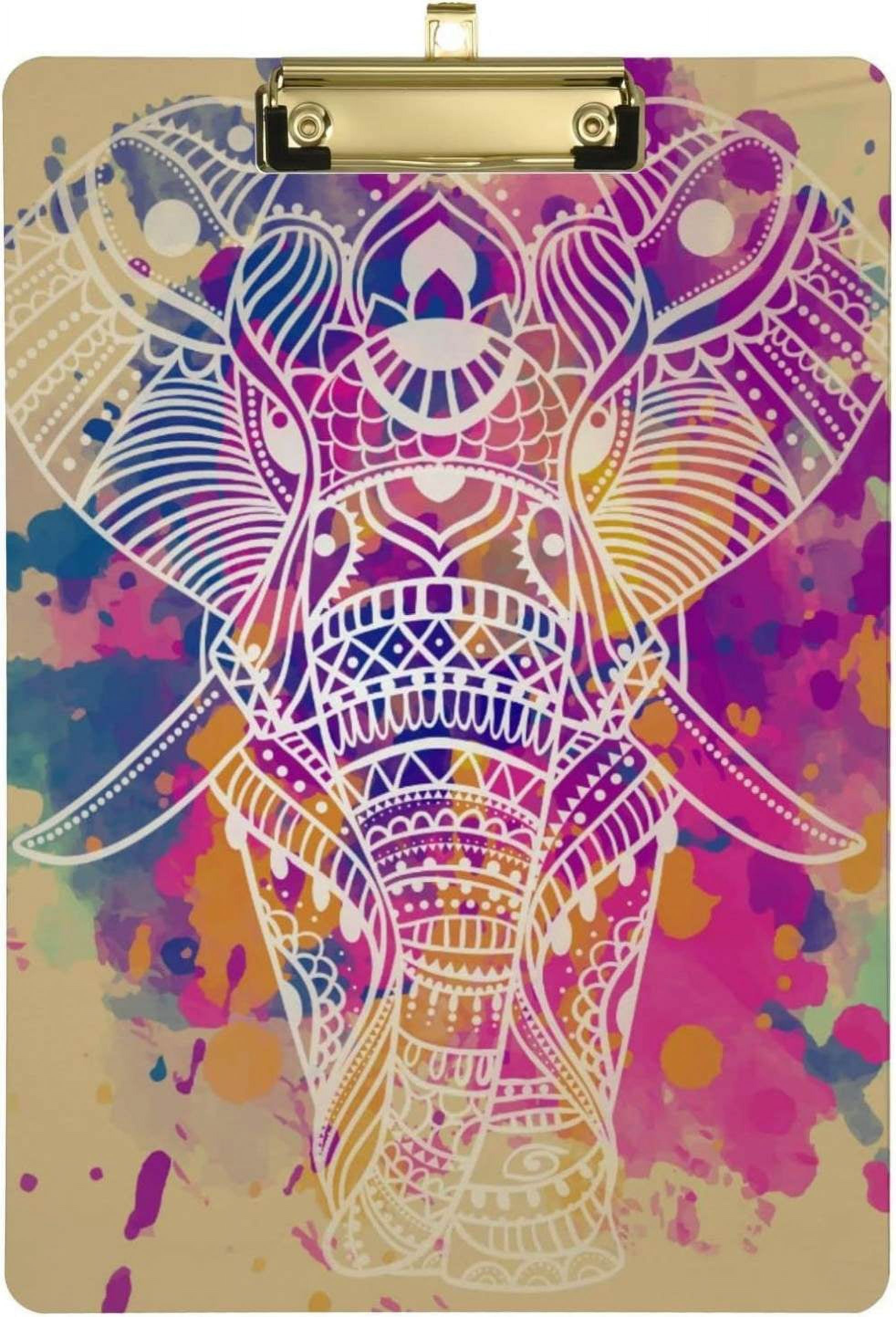 12.5"x9" Ethnic Elephant Clipboards, Standard A4 Letter Size Nursing ...