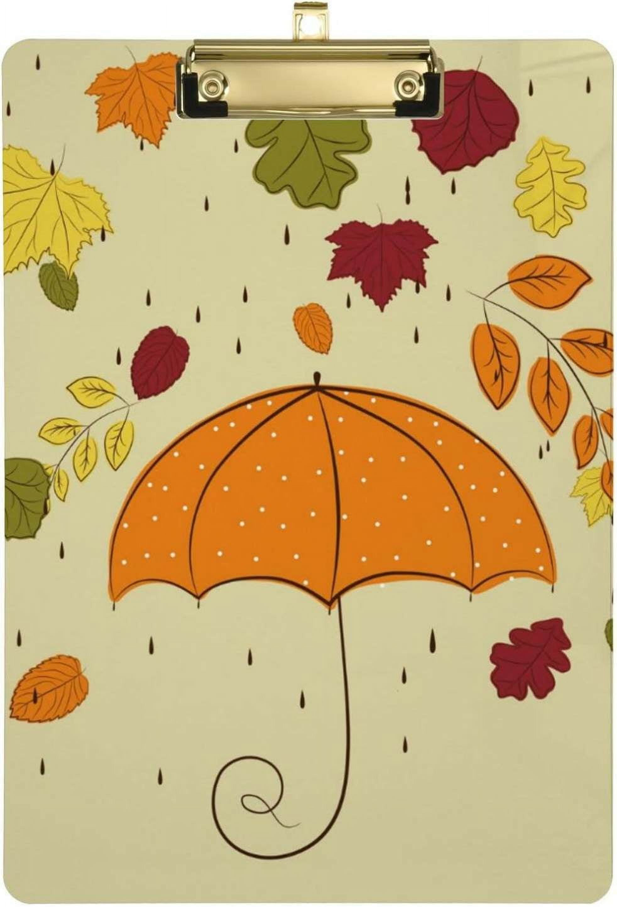 12.5"x9" Fall Maple Leaf Umbrella Clipboards, Standard A4 Letter Size ...