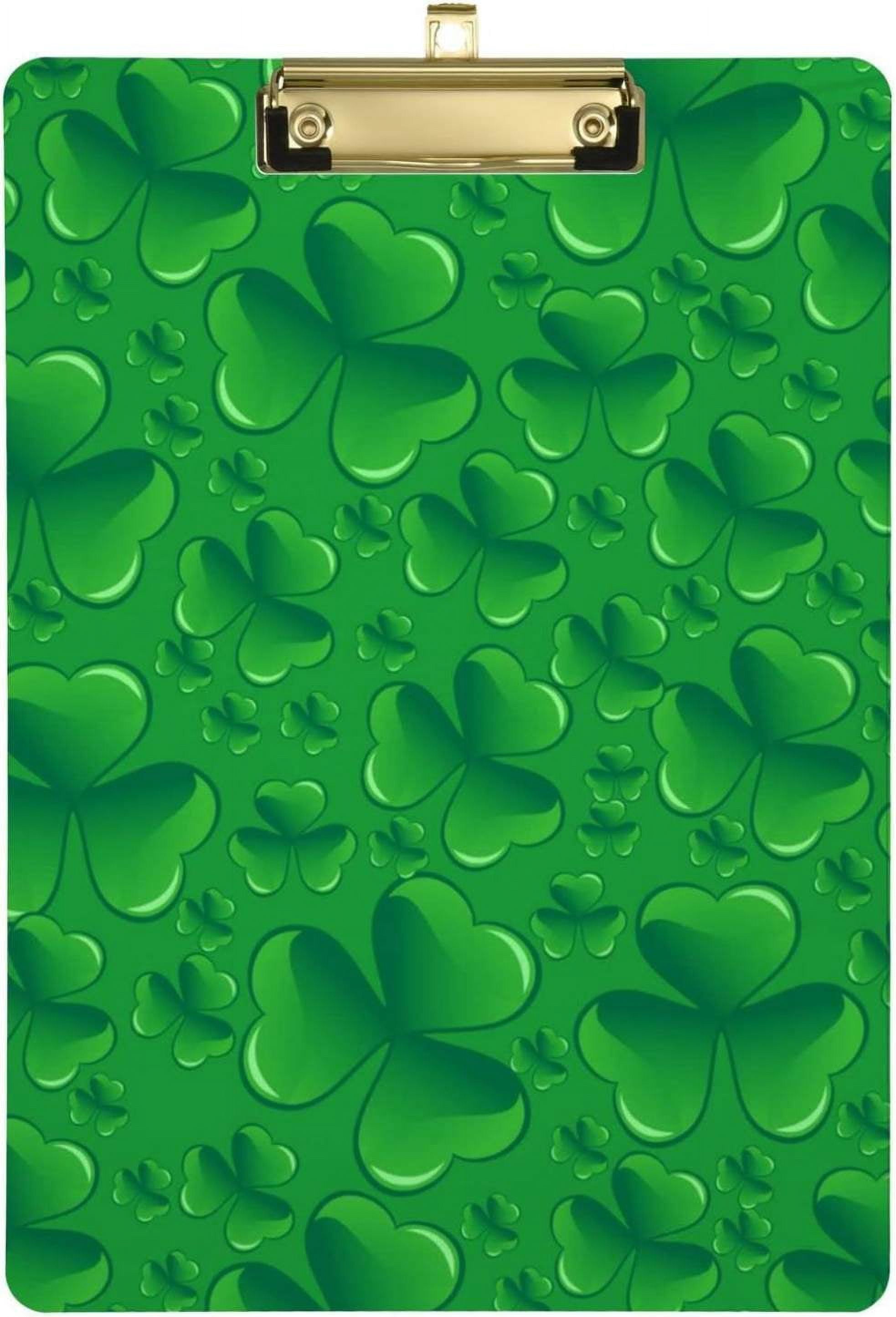 12.5"x9" Green Shamrock Leaf Clipboards, Standard A4 Letter Size ...