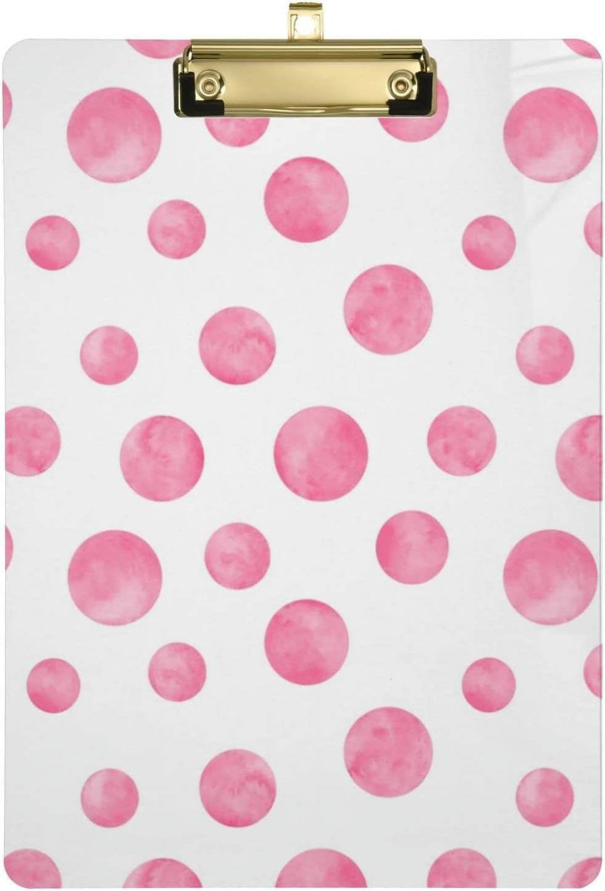 12.5"x9" Pink Polka Clipboards, Standard A4 Letter Size Nursing ...