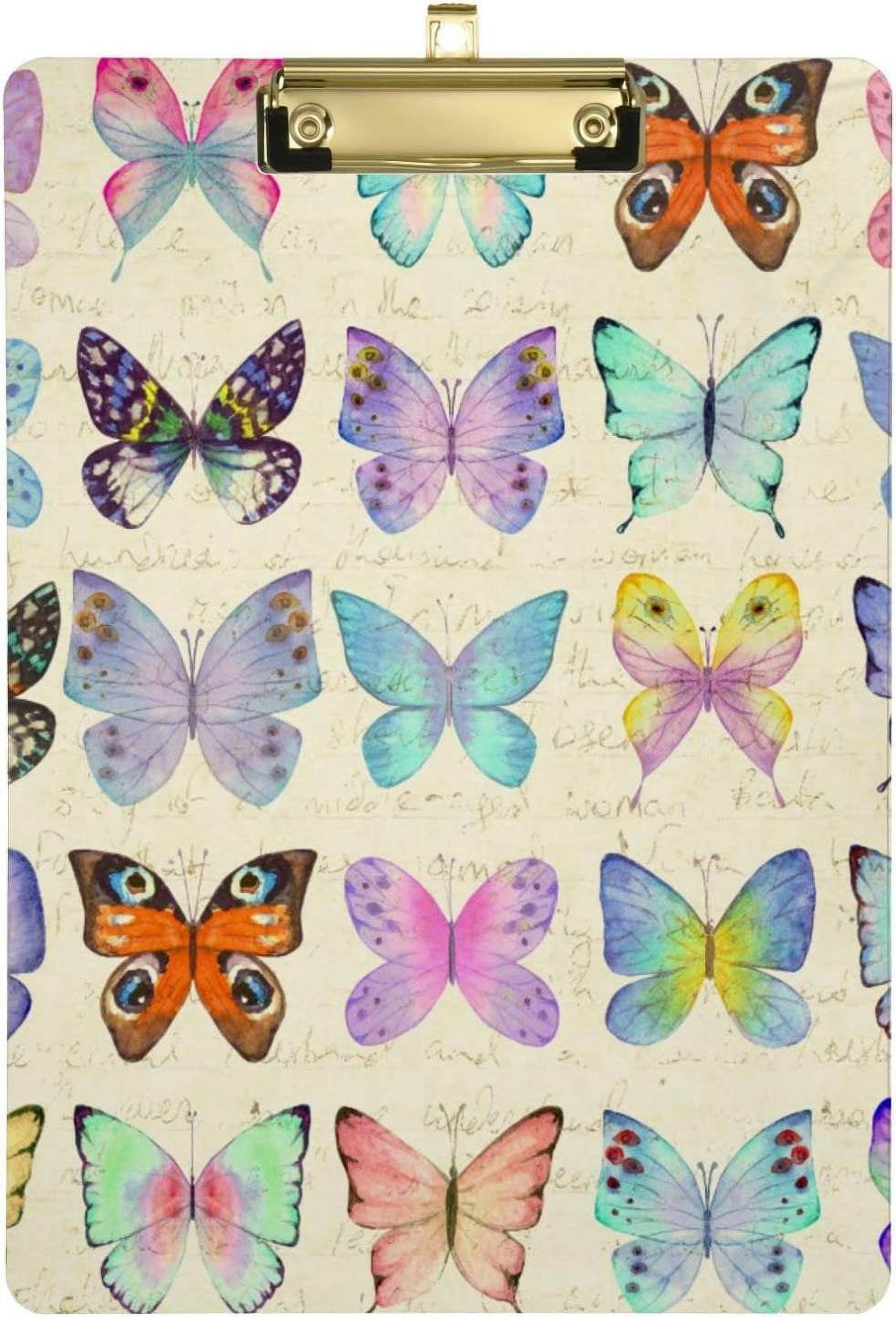 12.5"x9" Retro Butterflies Clipboards, Standard A4 Letter Size Nursing ...