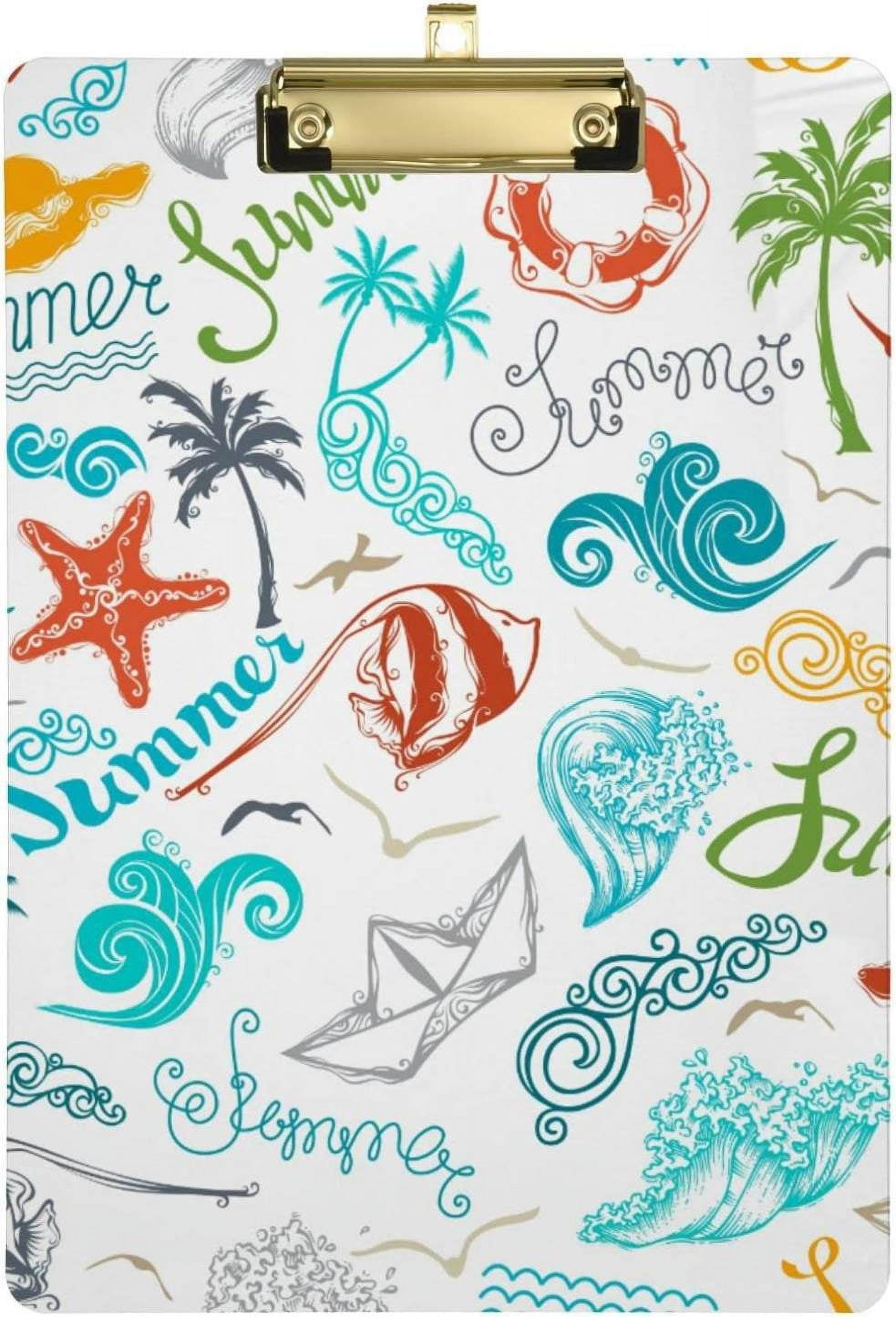 12.5"x9" Summer Pattern Clipboards, Standard A4 Letter Size Nursing ...