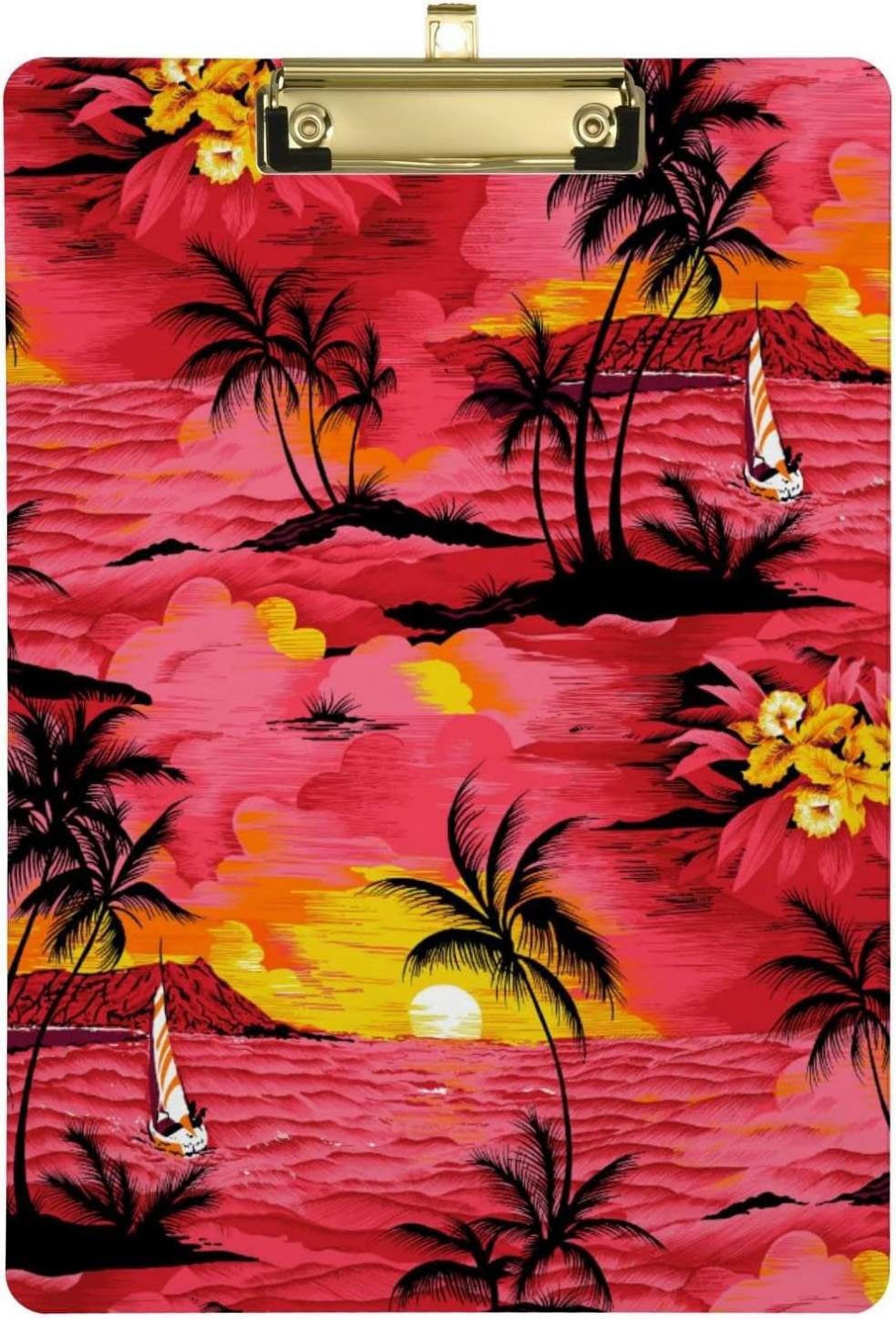 12.5"x9" Sunset Palm Trees Clipboards, Standard A4 Letter Size Nursing ...