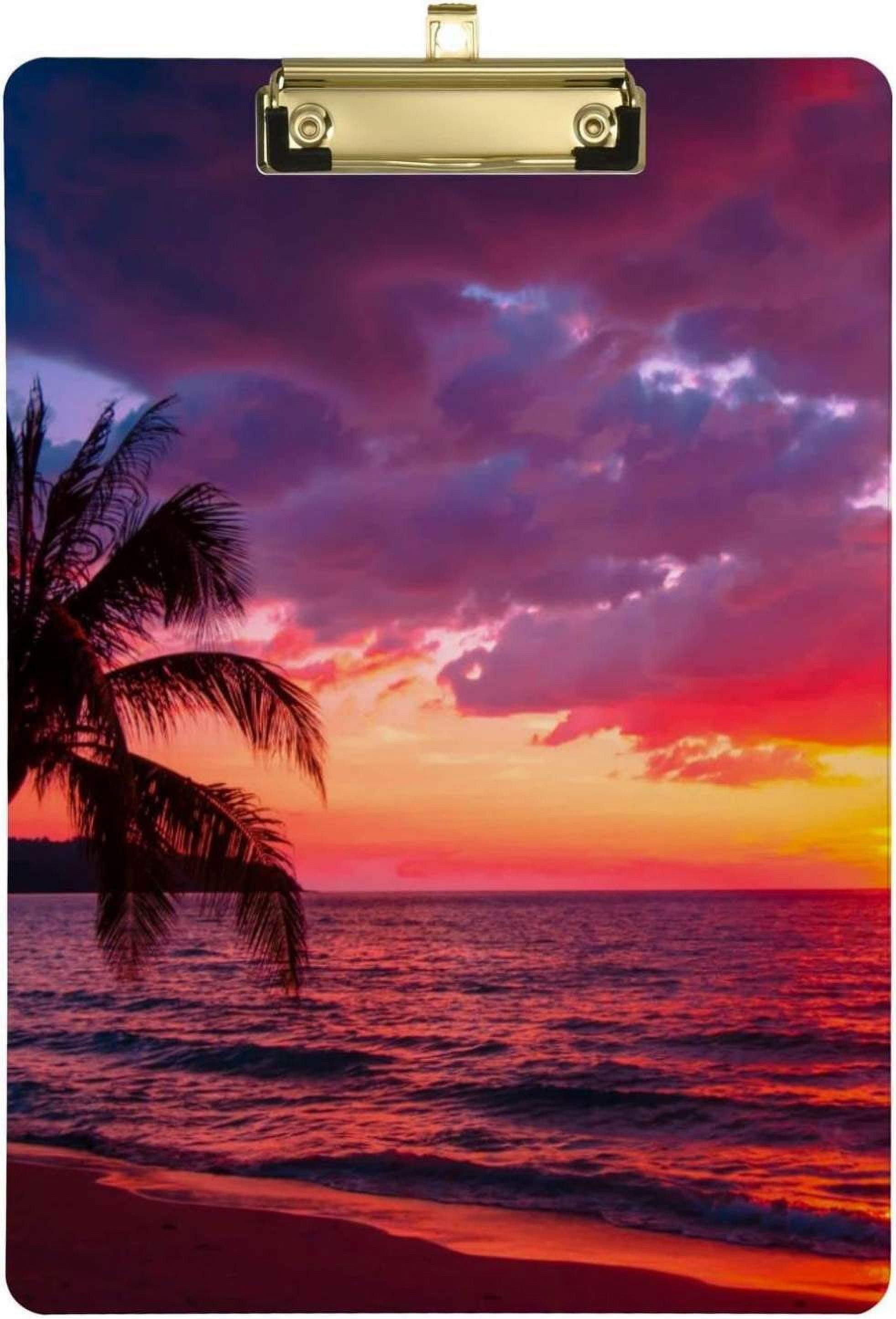 12.5"x9" Sunset Tropical Beach Clipboards, Standard A4 Letter Size ...