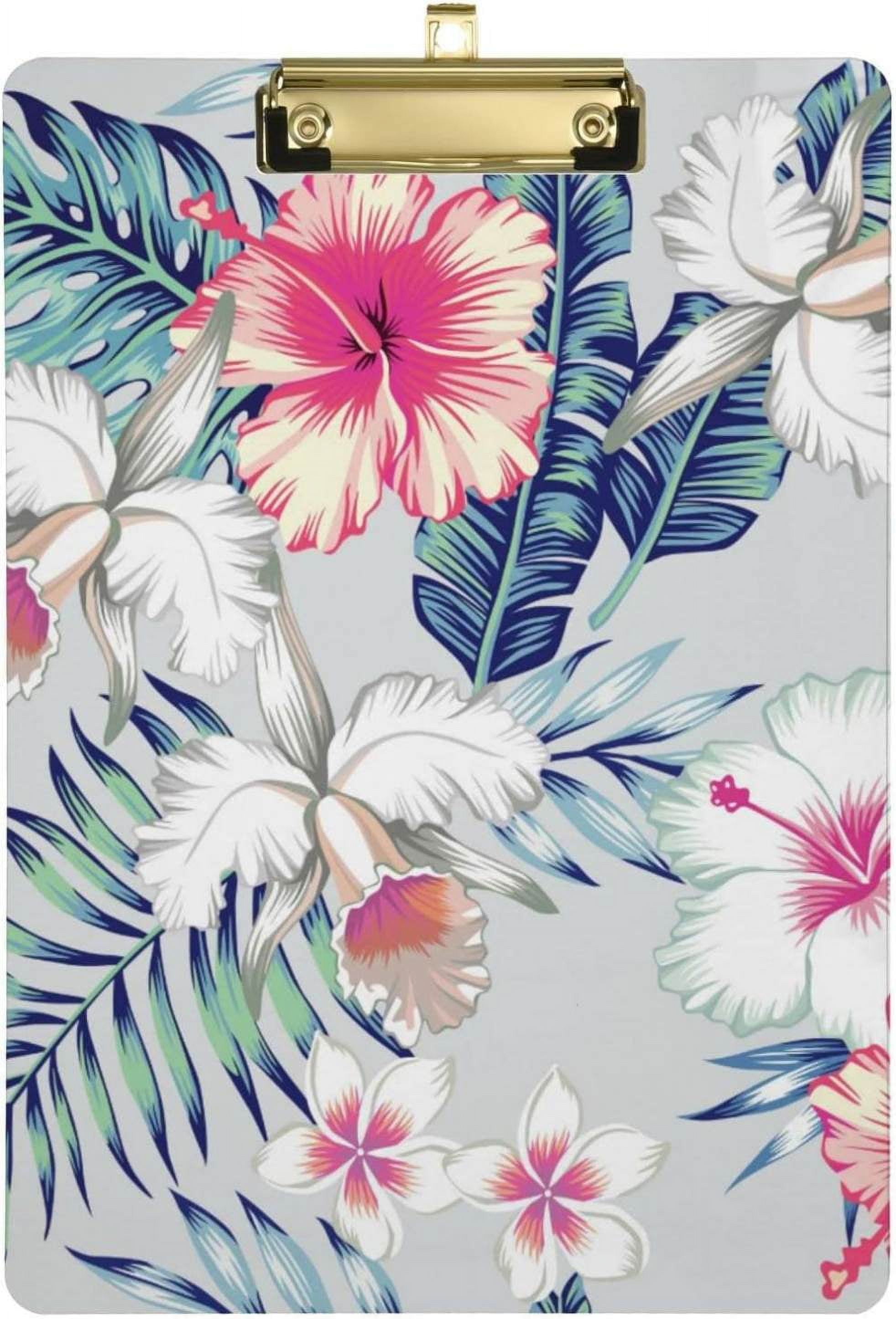 12.5"x9" Tropical Floral Clipboards, Standard A4 Letter Size Nursing ...