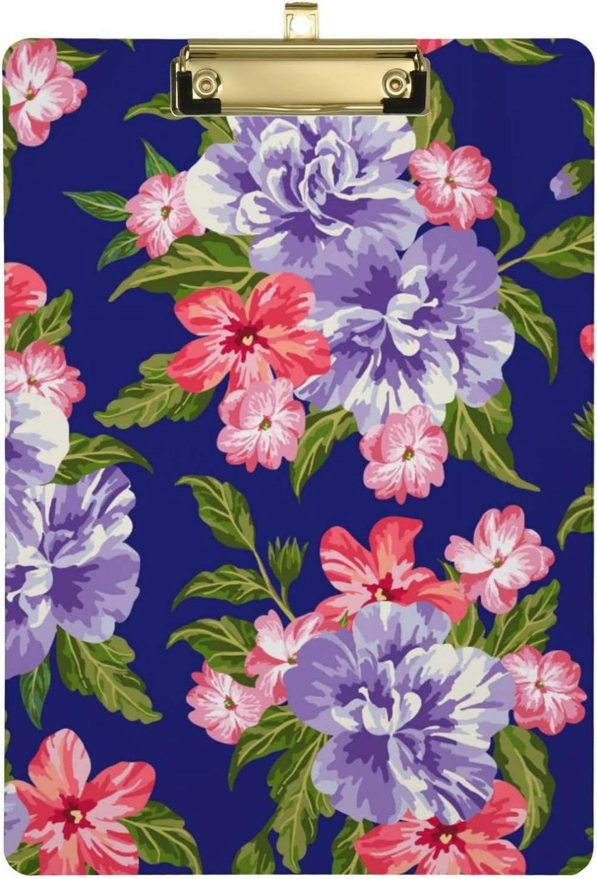 12.5"x9" Tropical Leaves and Flowers Clipboards, Standard A4 Letter ...
