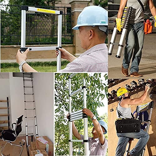 12.5FT Telescoping Ladders, Lightweight Collapsible Ladders, Aluminum ...