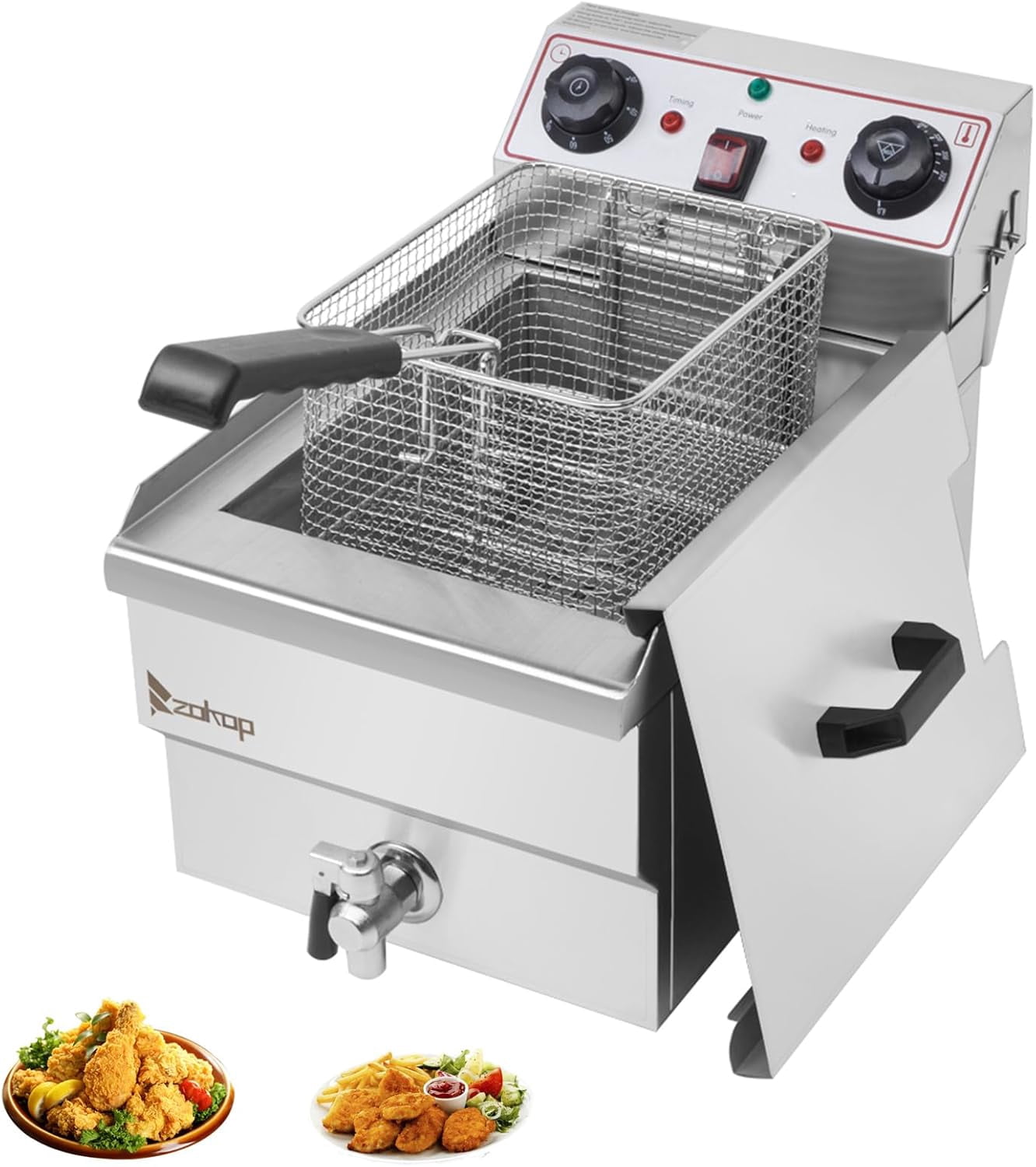 12.5QT/12L Electric Deep Fryer with Basket and Lid, 1700W Electric ...
