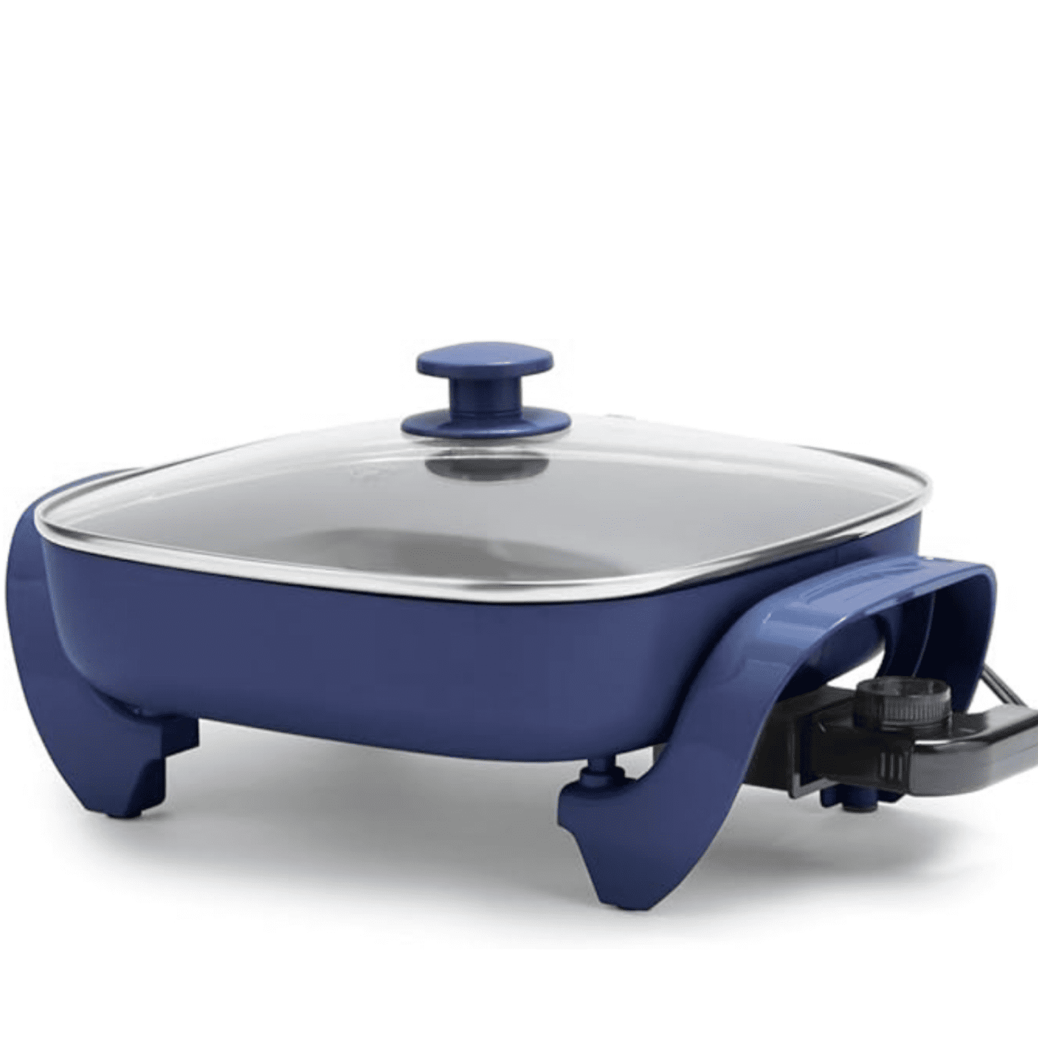 12" 5QT Square Electric Skillet, Glass Vented Lid, Ceramic Nonstick ...