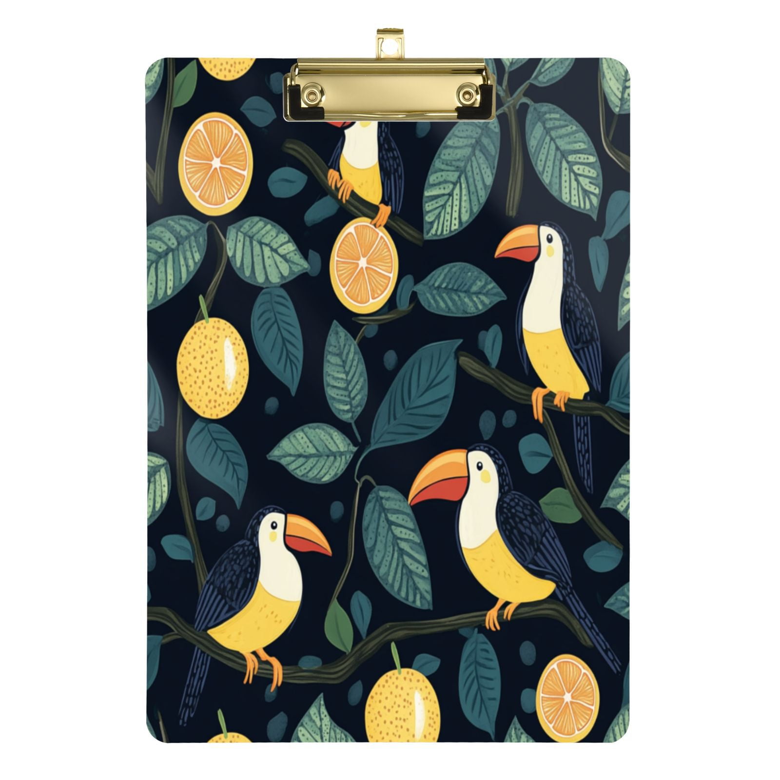 12.5x9 Inch Acrylic Clipboard with Metal Clip – Single-Sided Print & Retractable Hook，Toucans ...