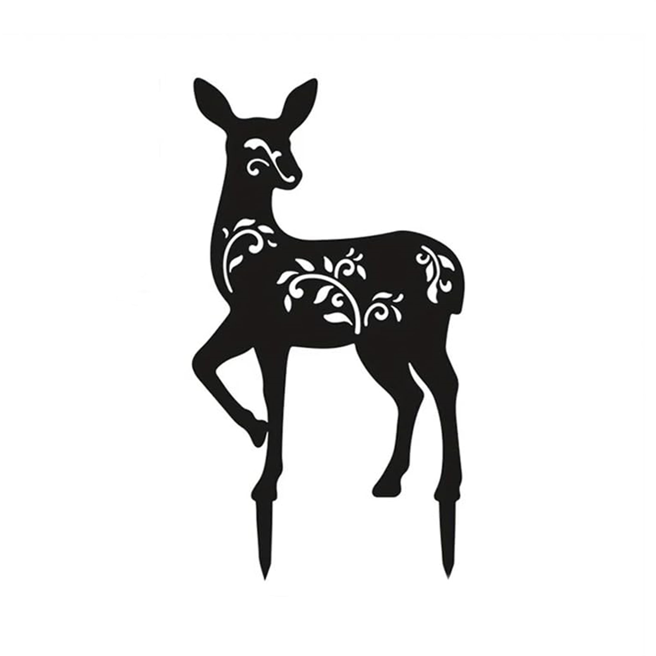 12×6.4 Inches Metal Deer Stake,Outdoor Metal Deer Statue,Silhouette ...
