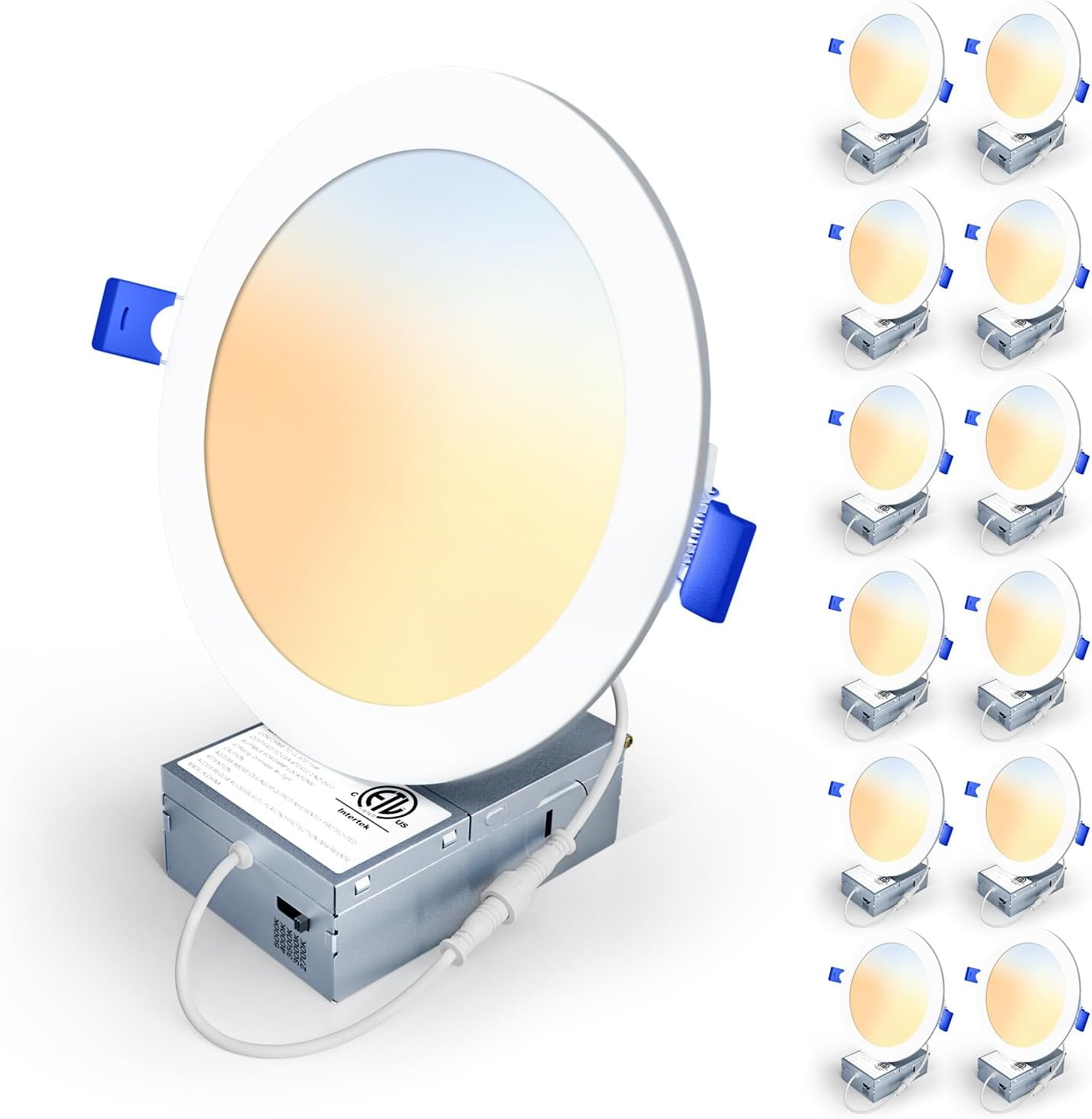 12 6 Inch 5CCT Recessed Light, Silm Canless Recessed Lighting, Dimmable ...